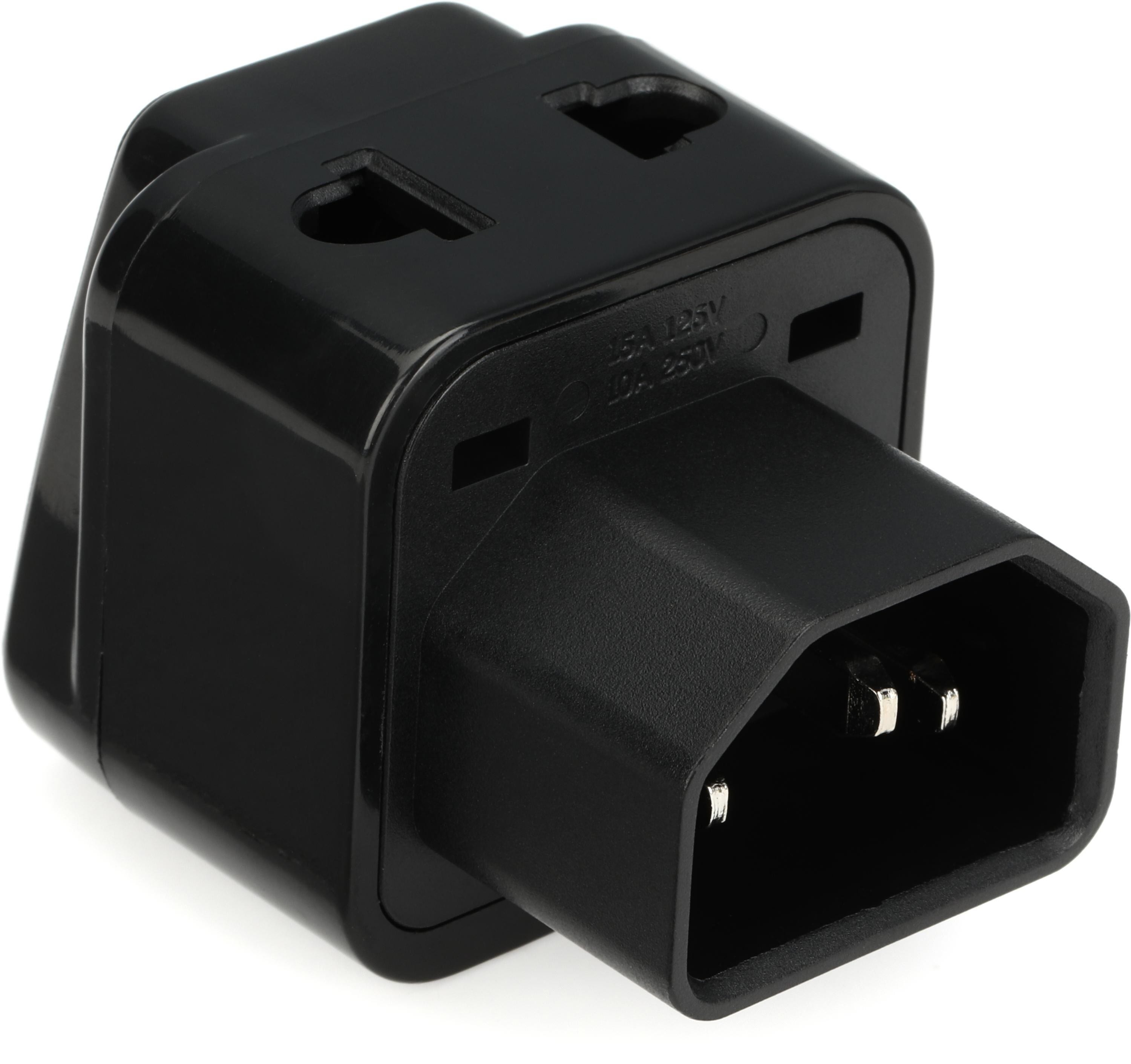 CIOKS MADA Universal mains adapter, IEC C14 to 2x wall plug (EU/US/UK ...