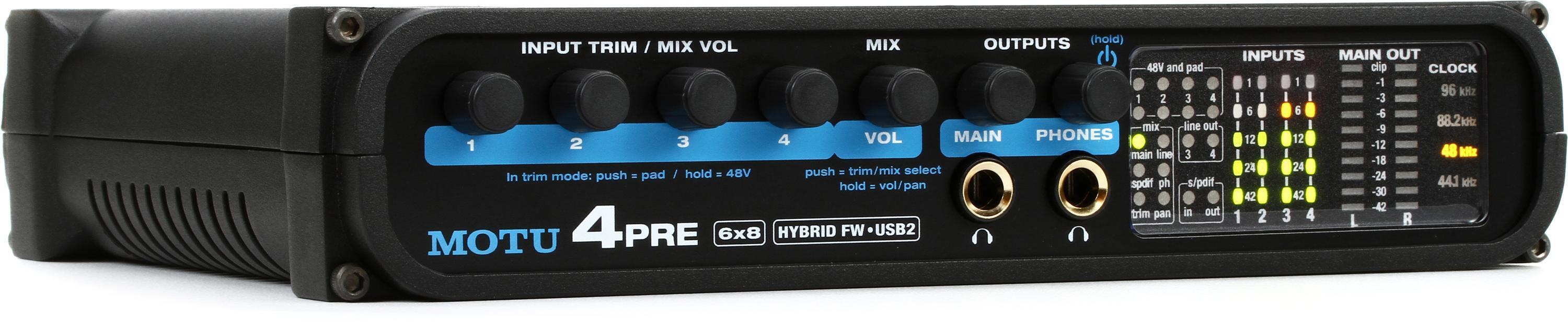 MOTU 4pre USB / FireWire Audio Interface | Sweetwater