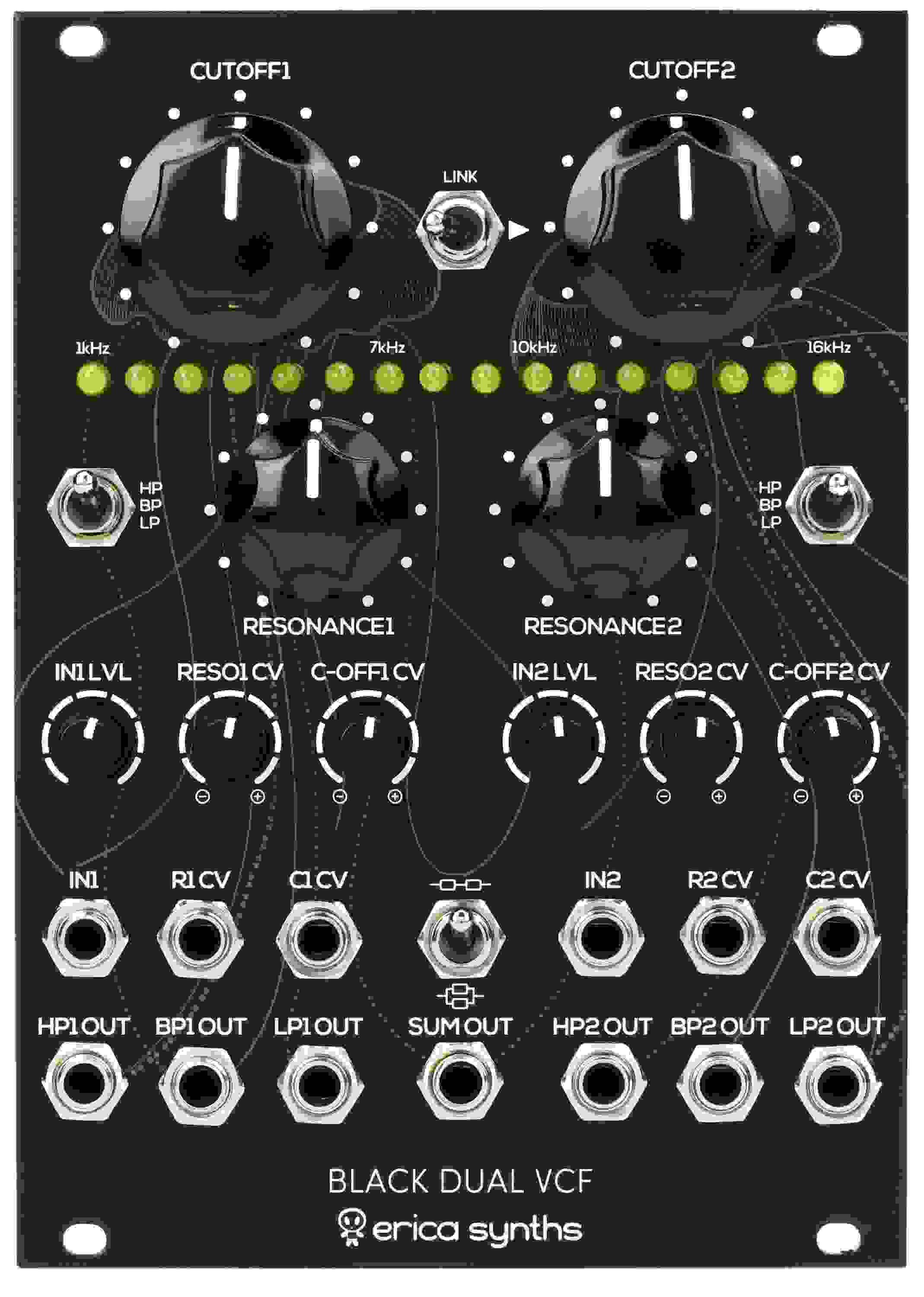 Erica Synths Black Dual VCF Eurorack Filter Module | Sweetwater