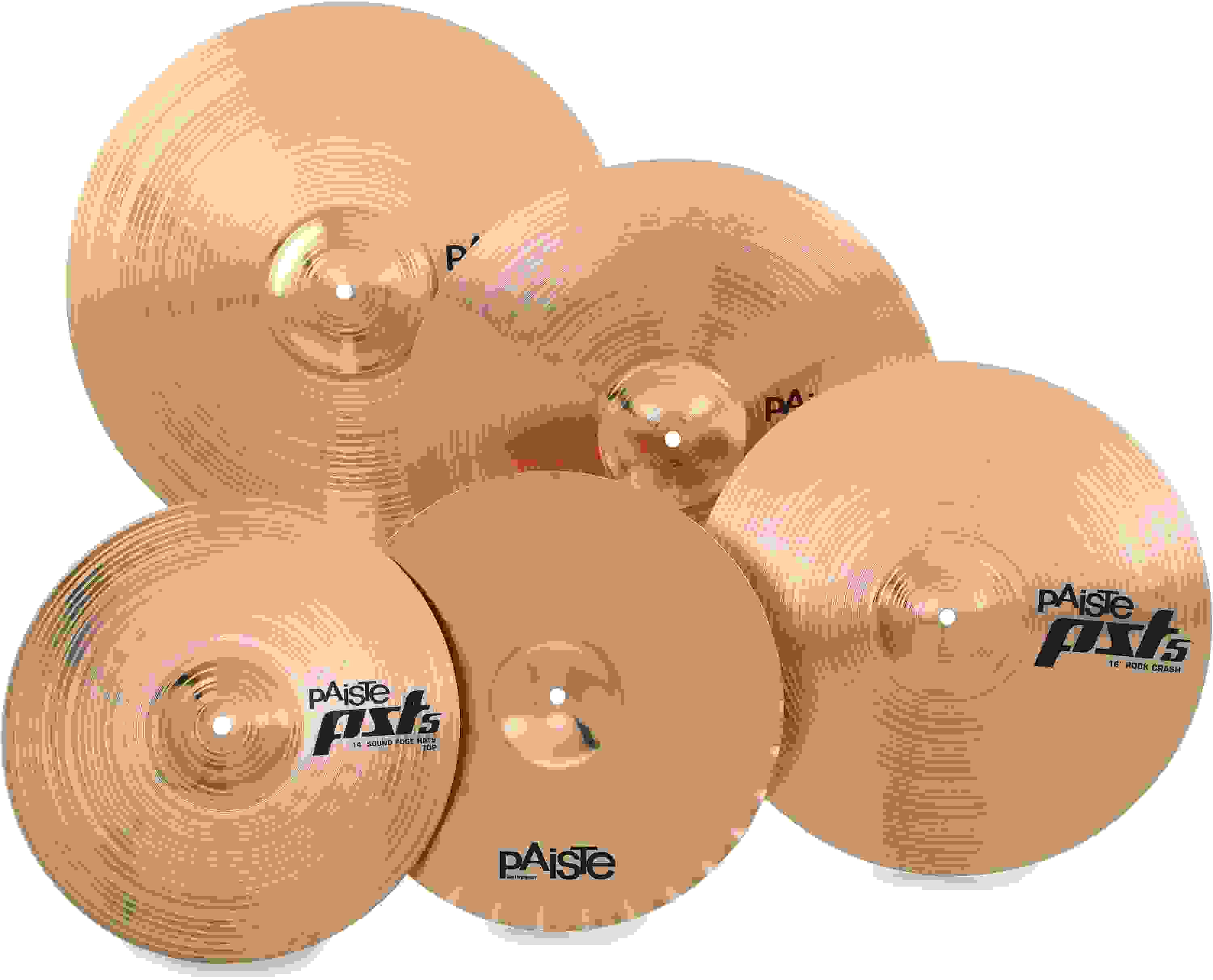Paiste PST5 Rock Cymbal Set - 14/18/20 inch - with Free 16 inch Crash ...