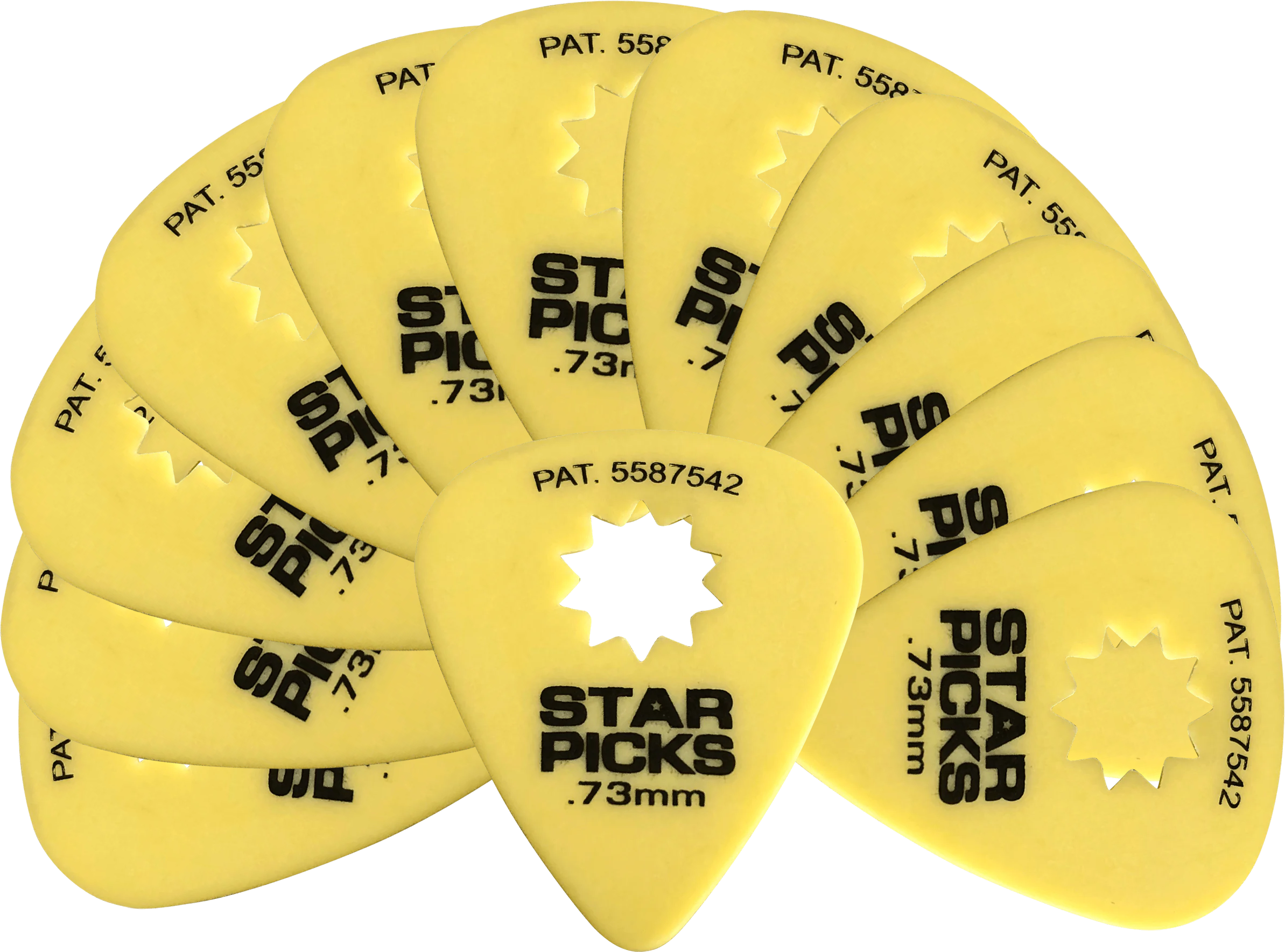 Cleartone Everly Star Picks - .73mm, Yellow, 12-pack | Sweetwater