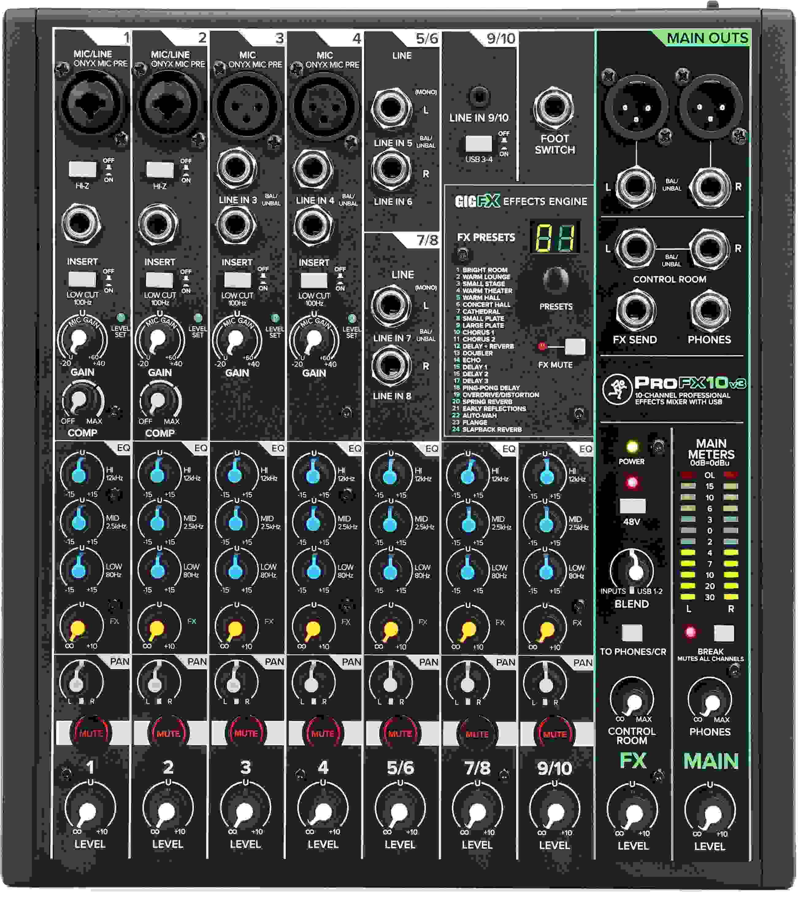 Mackie ProFX10v3 10-channel Mixer with USB and Effects | Sweetwater