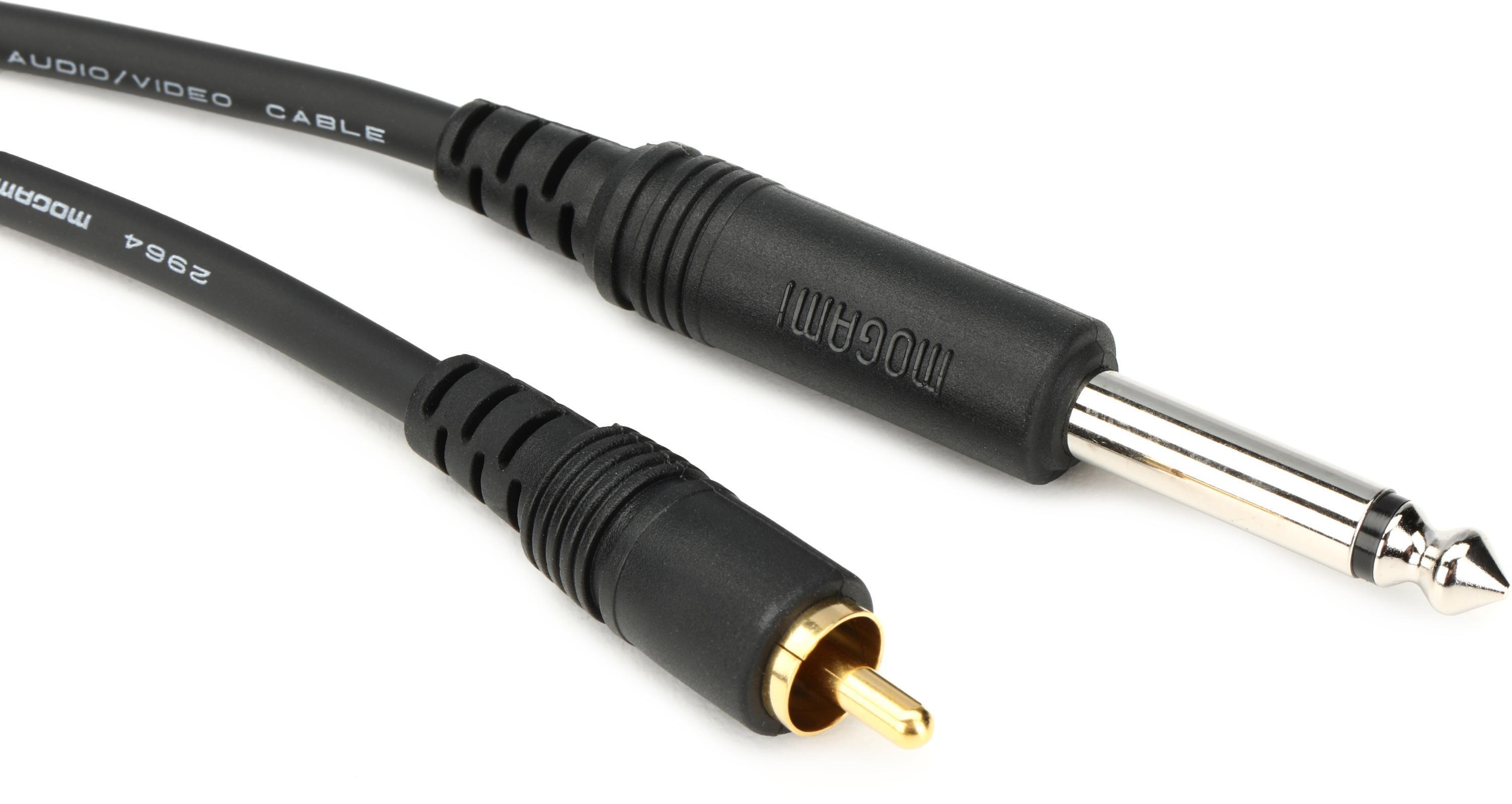 Mogami Pure Patch PR 1/4-inch TS Male to RCA Male Cable - 6 foot ...