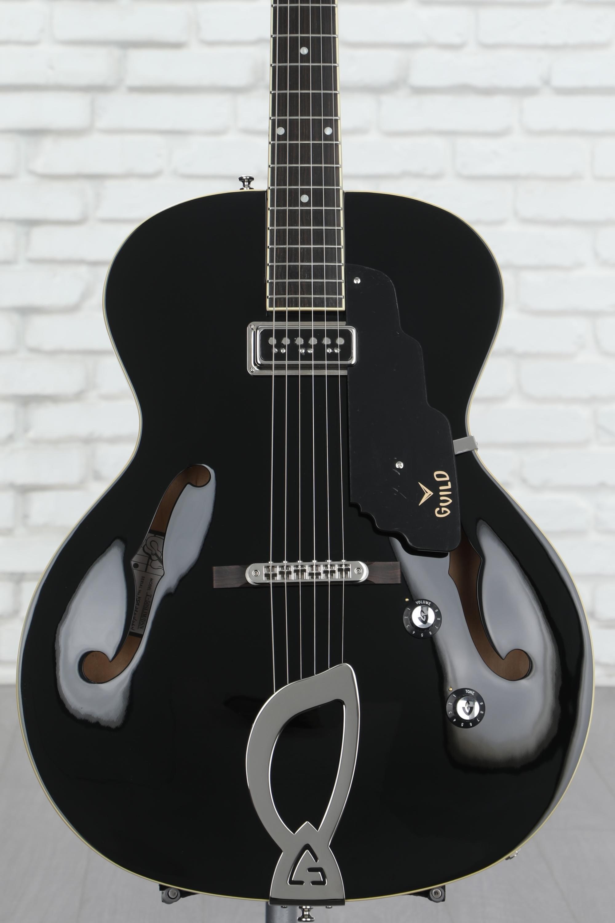 Guild T-50 Slim Dynasonic Hollowbody Guitar - Black | Sweetwater