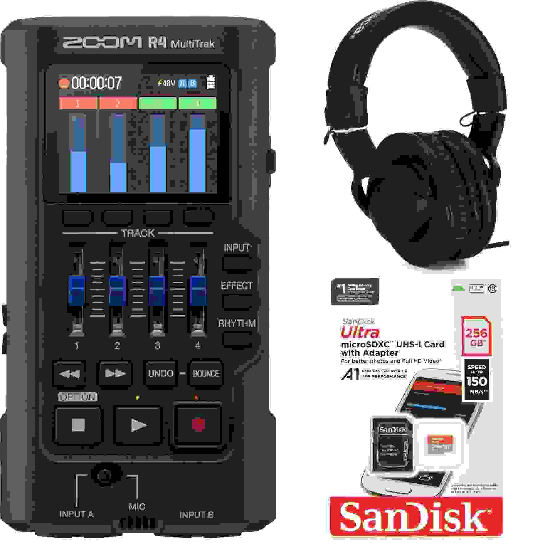 Zoom R4 MultiTrak SD Recorder and USB Audio Interface Bundle | Sweetwater