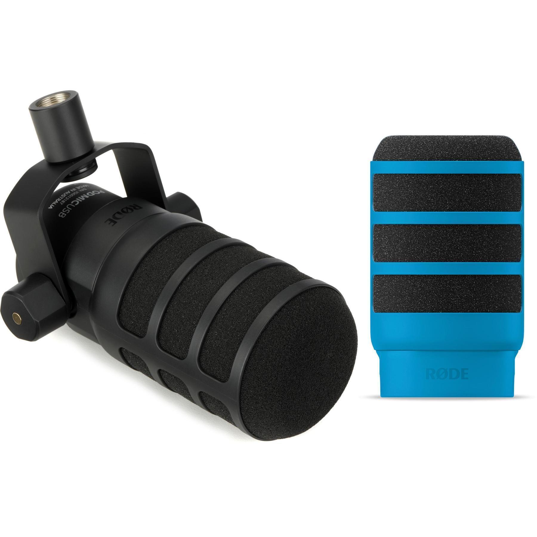 Rode PodMic USB Dynamic Broadcast Microphone with Pop Filter - Blue ...