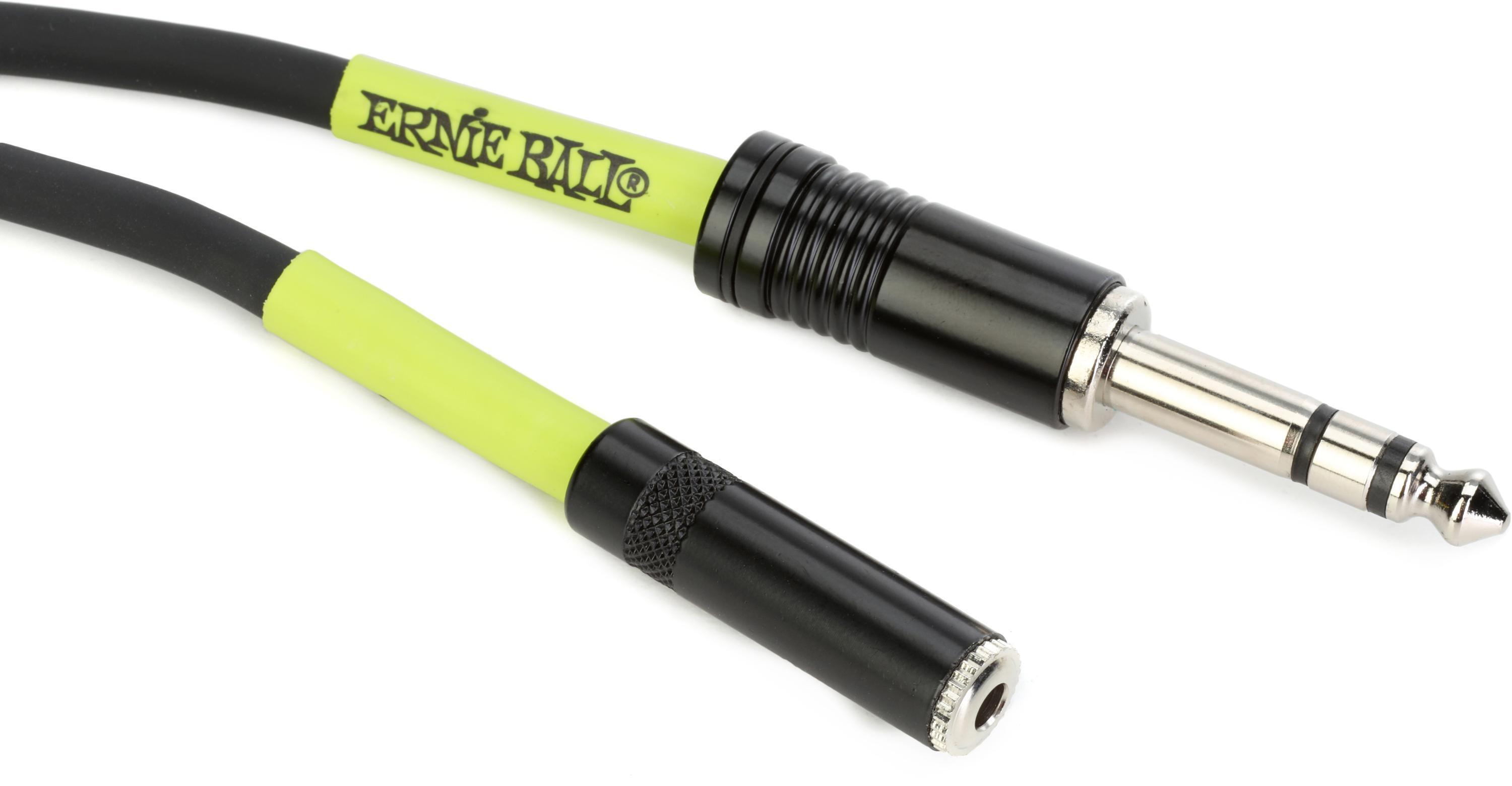 Ernie Ball P06423 1/4-inch TRS Male to 3.5mm TRS Female Headphone ...