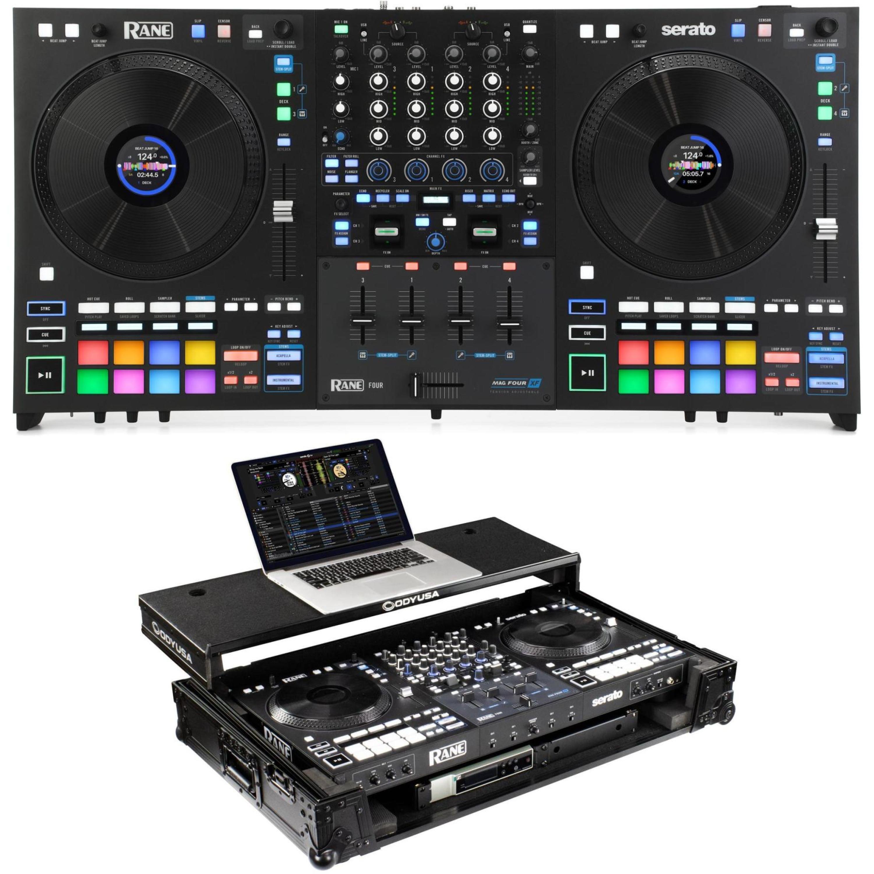 Rane Four 4-channel DJ Controller and Odyssey Black Label Glide-style ...