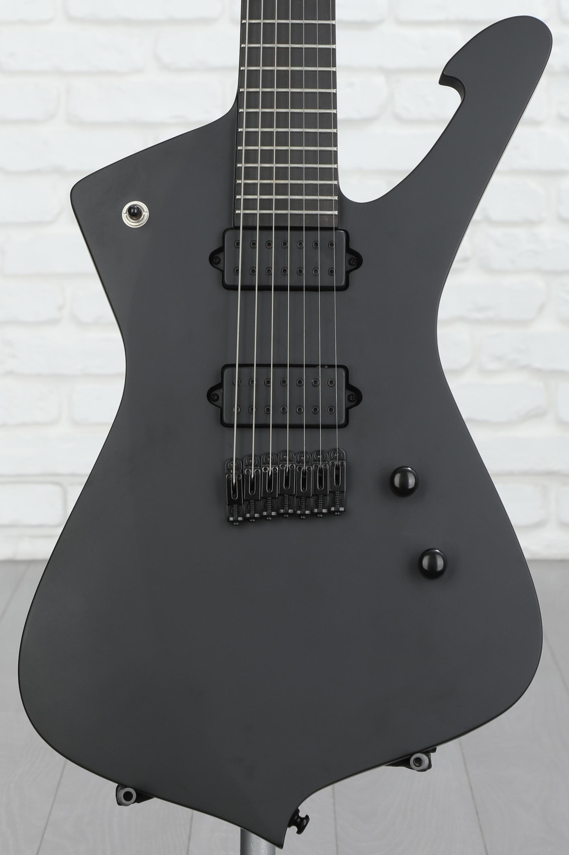 Ibanez Iron Label Iceman 7-string - Black Flat | Sweetwater