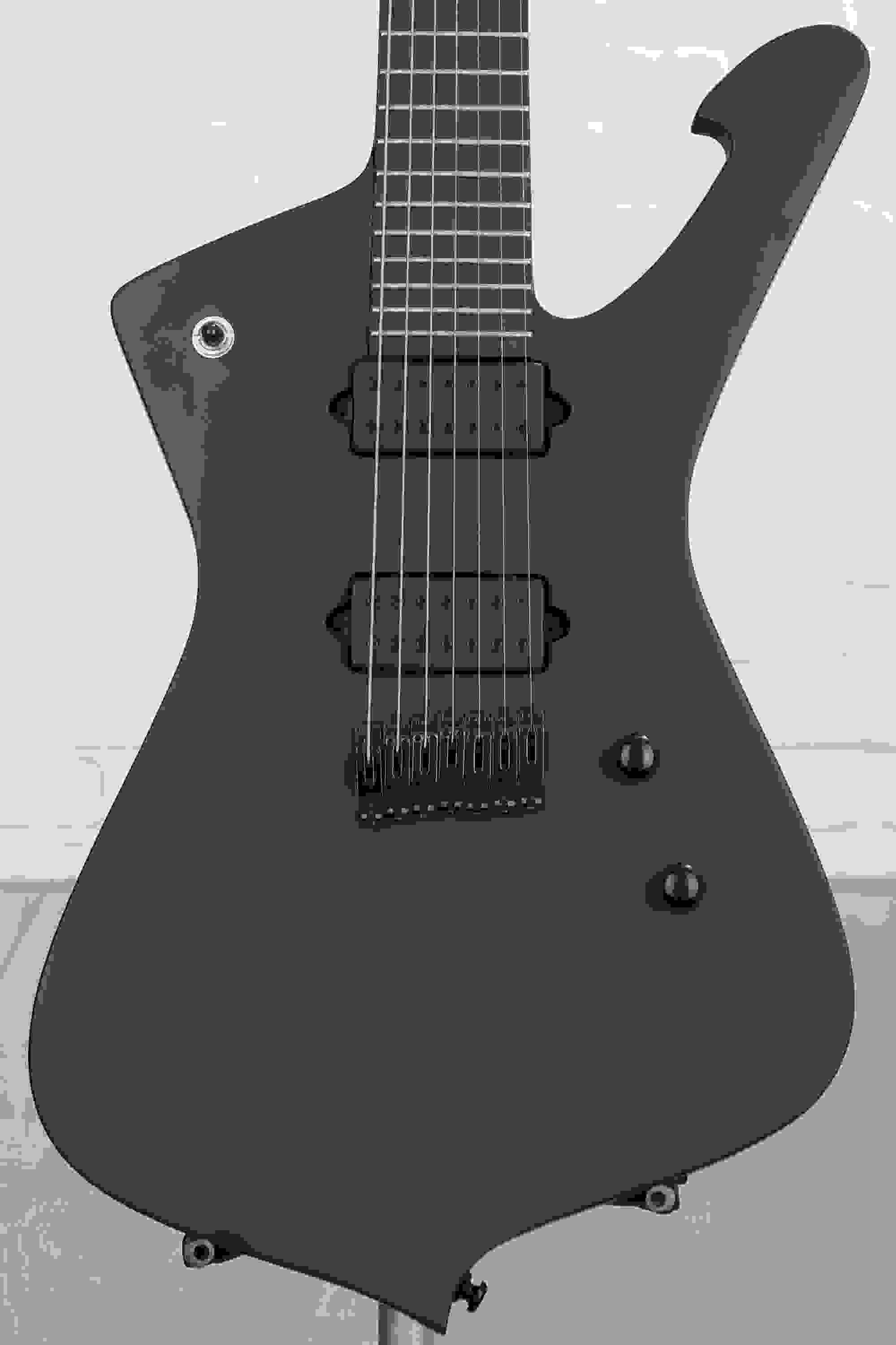 Ibanez Iron Label Iceman 7-string - Black Flat | Sweetwater