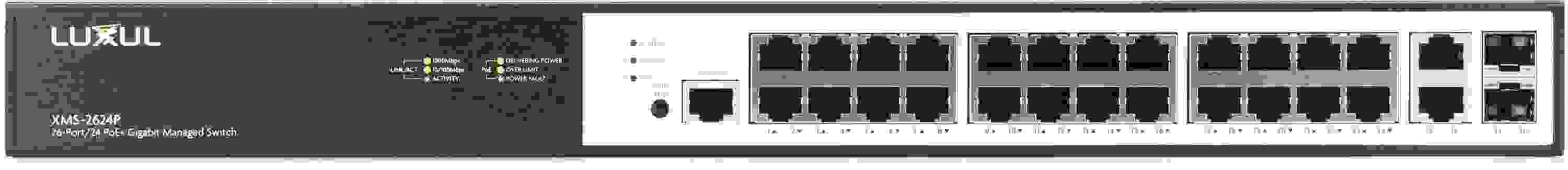 Luxul XMS-2624P 26-port/24 PoE+ Rackmount Gigabit Managed Switch ...