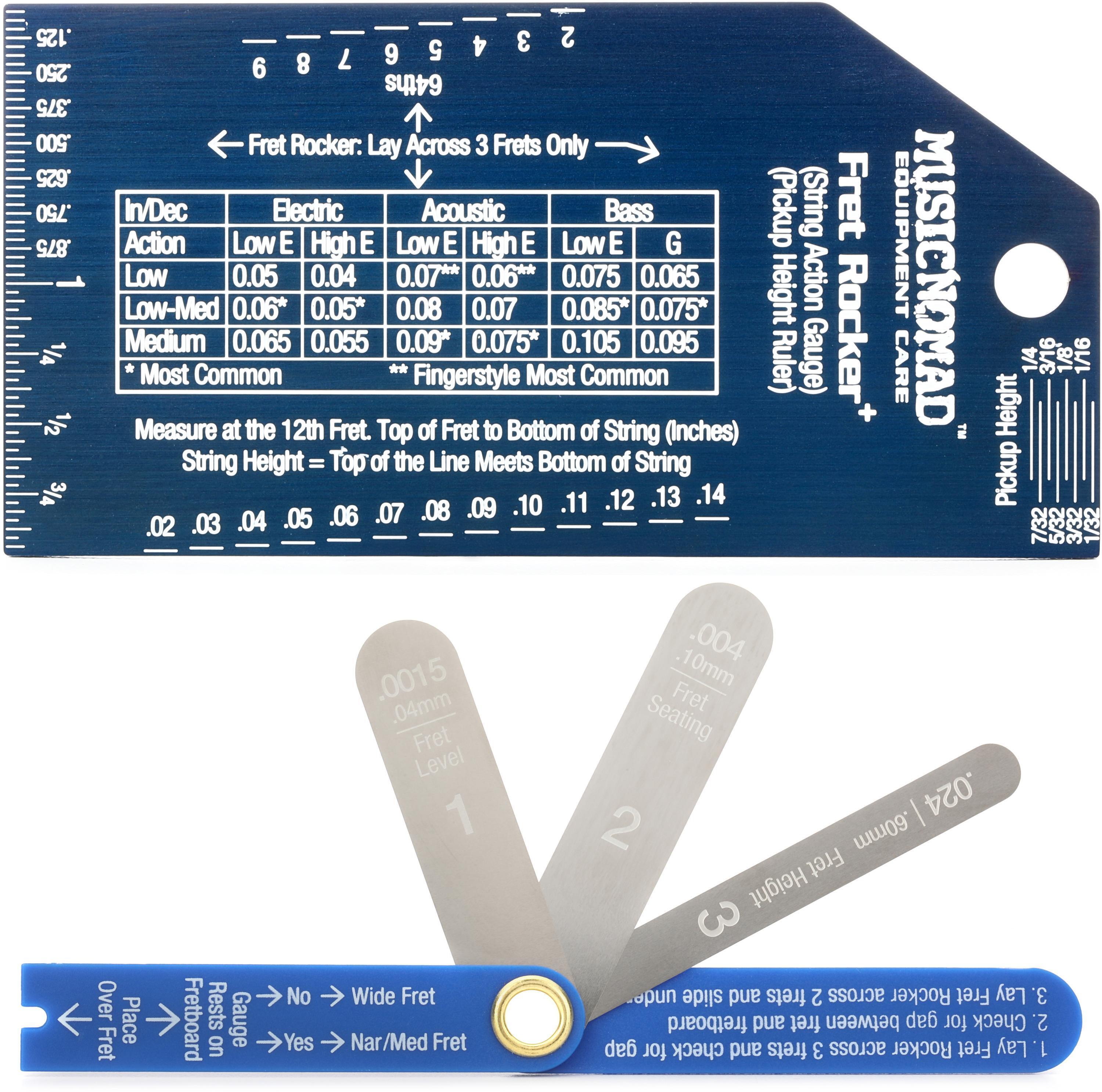 MusicNomad MN870 Precision Fret Evaluation Kit with Fret Rocker and ...