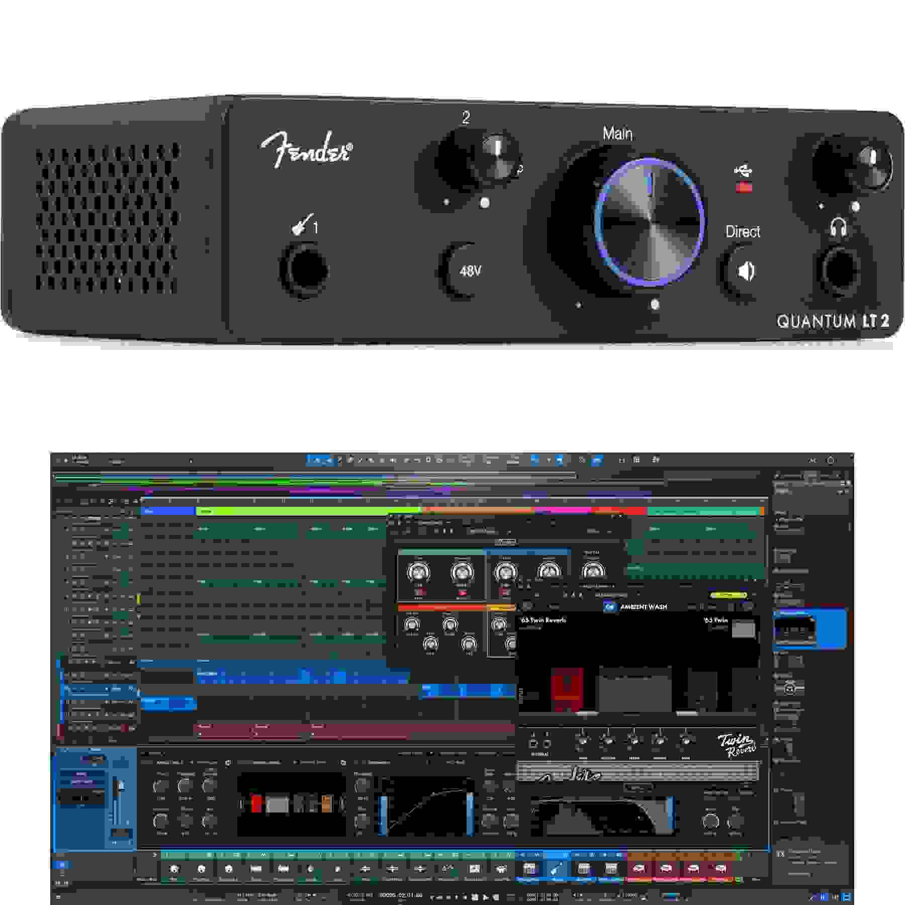Fender Studio Quantum LT 2 USB-C Audio Interface with with Studio Pro Subscription Upgrade ...