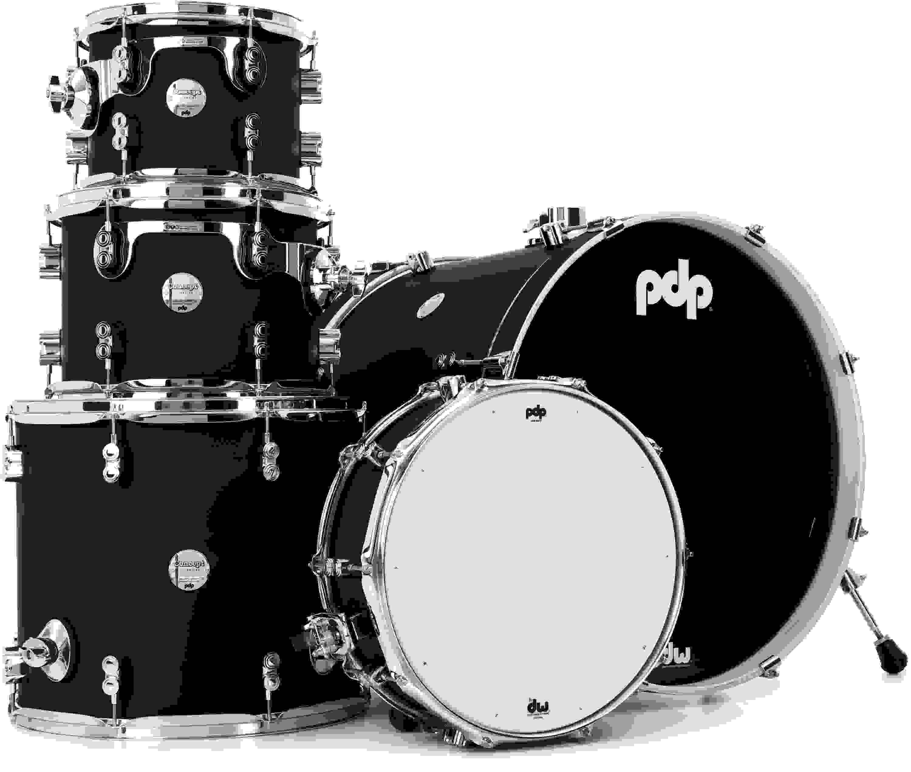 PDP Concept Maple 5-piece Shell Pack - Satin Black | Sweetwater