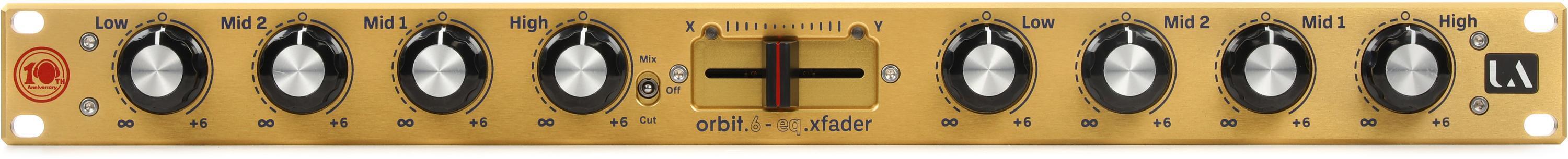 Union Audio Orbit.6 EQ/Xfader Rackmounted Dual 4-band Isolator with Crossfader - Gold | Sweetwater