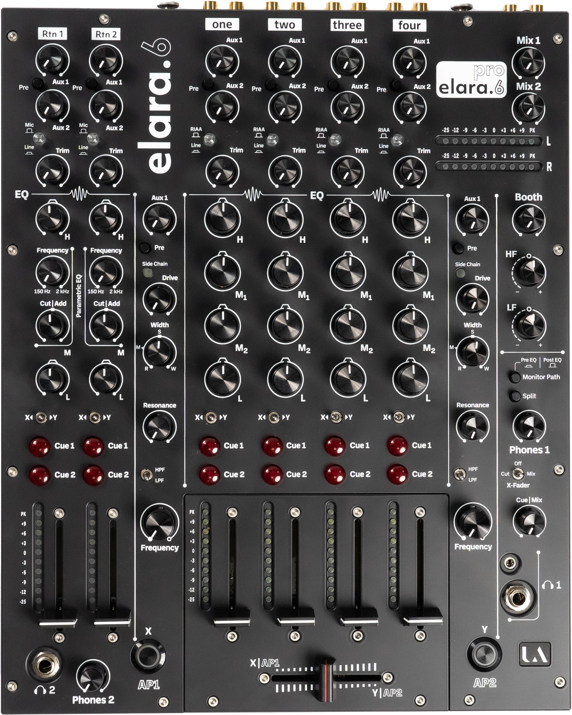 Union Audio elara.6 Pro 6-channel Linear Analog DJ Mixer - Black | Sweetwater