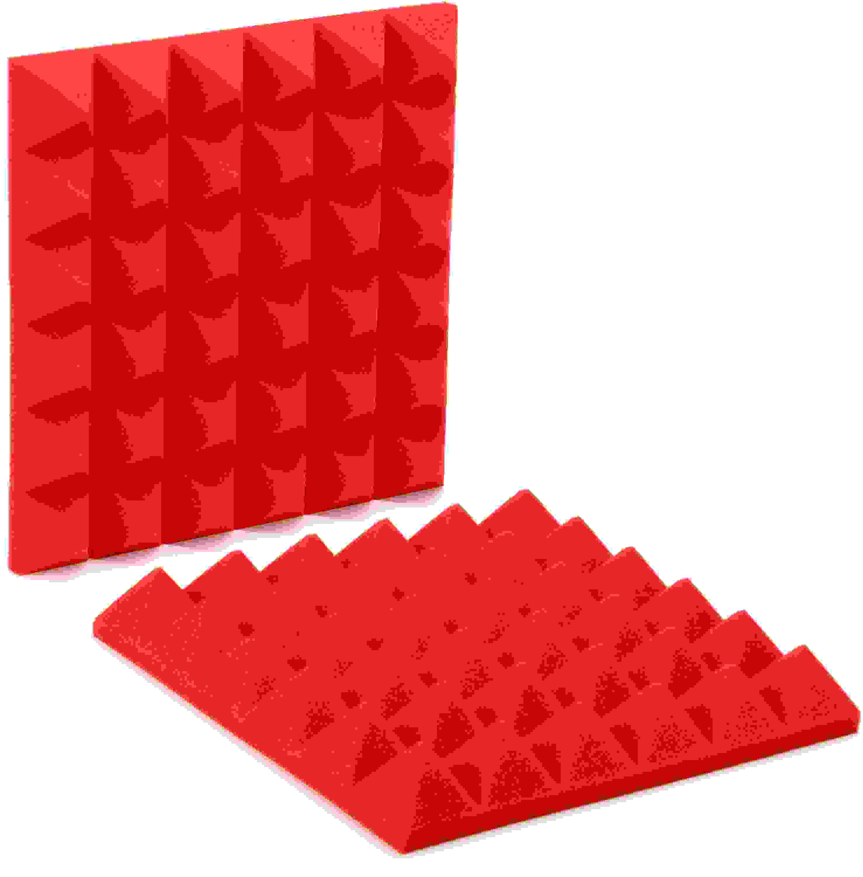Gator Acoustic Pyramid Panels - 1x1 foot 2-pack - Red | Sweetwater