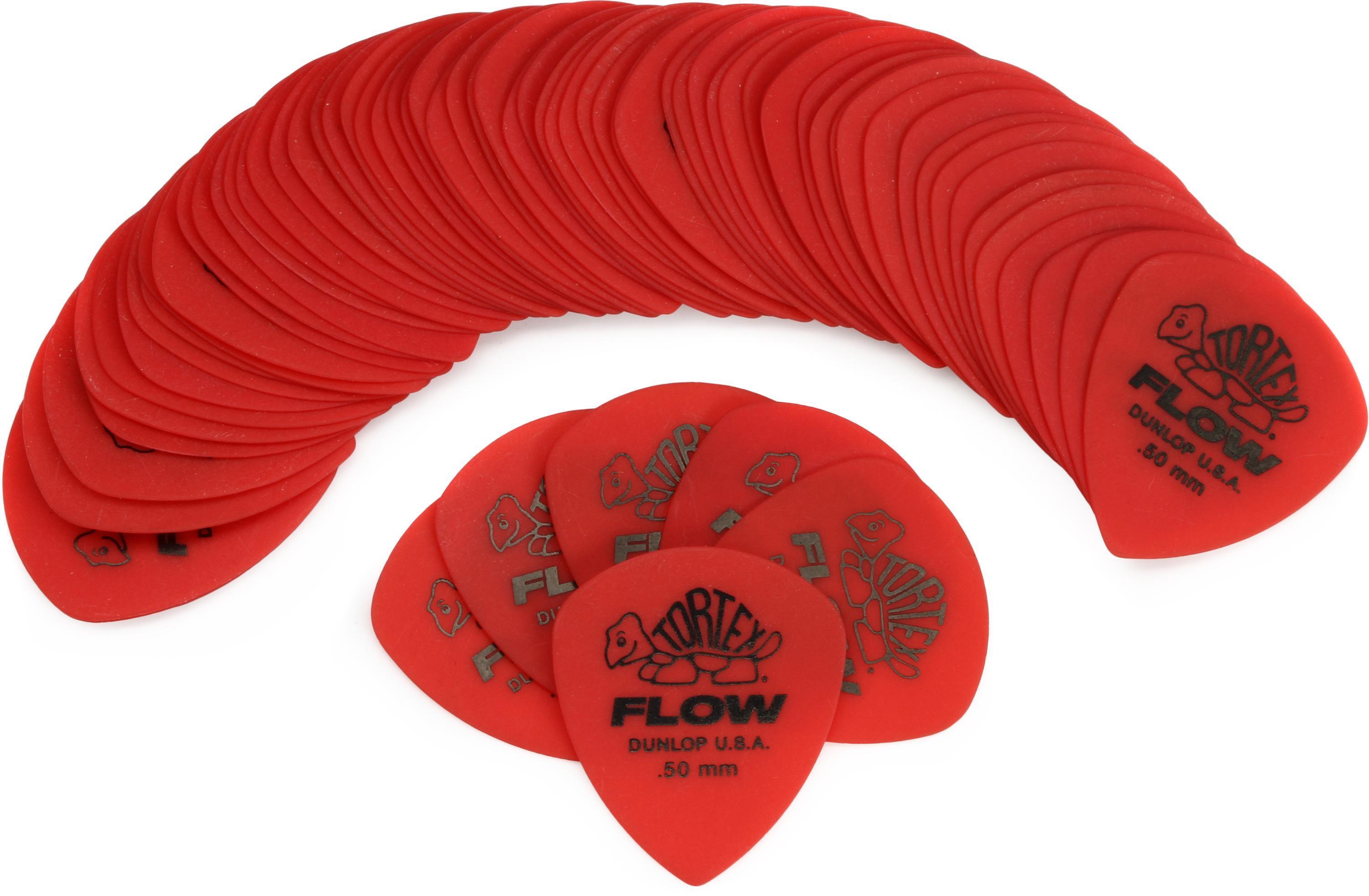 Dunlop Tortex Flow Guitar Picks - .50mm Red (72-pack) | Sweetwater