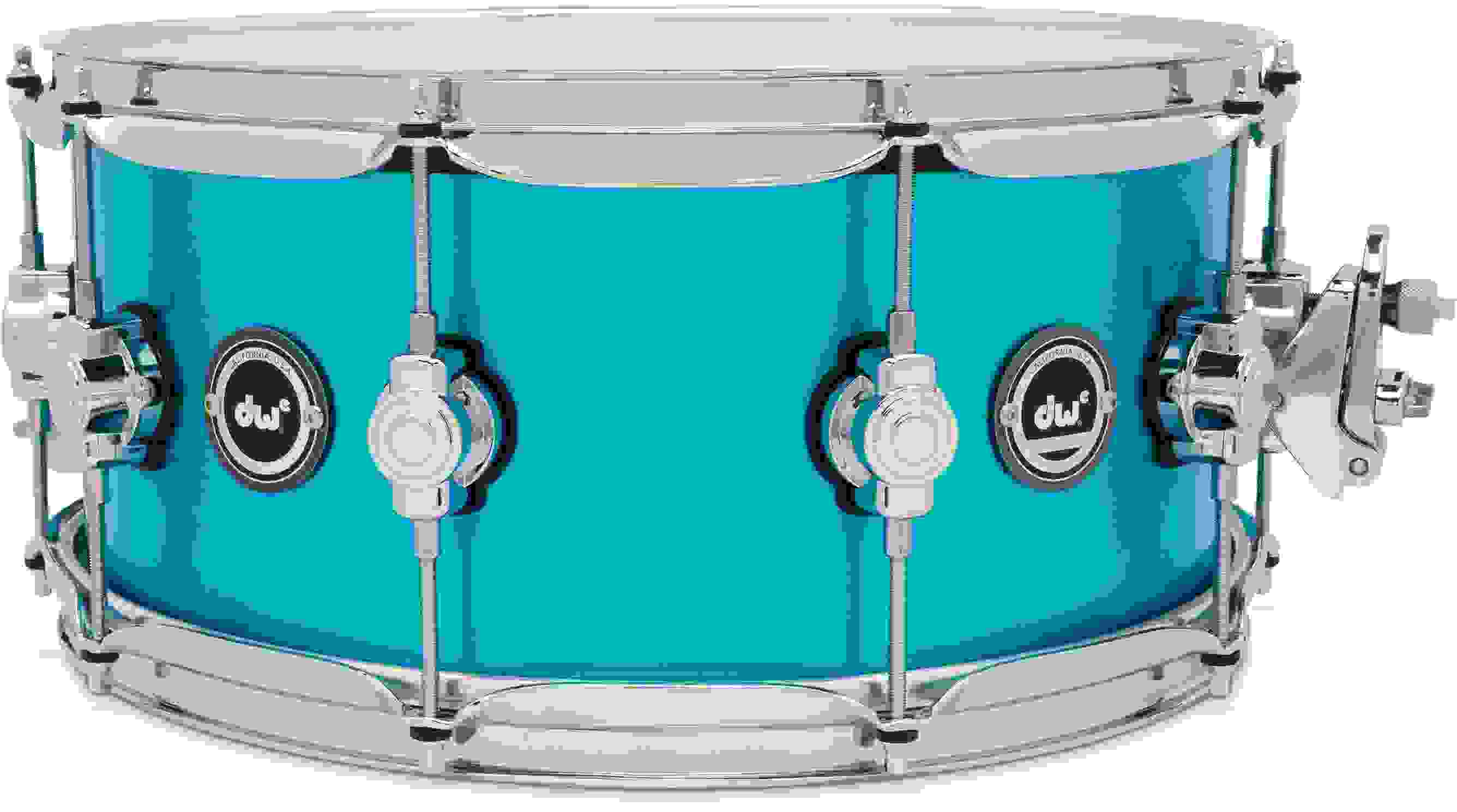 DW DWe Snare Drum - 6.5 inches x 14 inches, Laser Blue Metallic Lacquer | Sweetwater