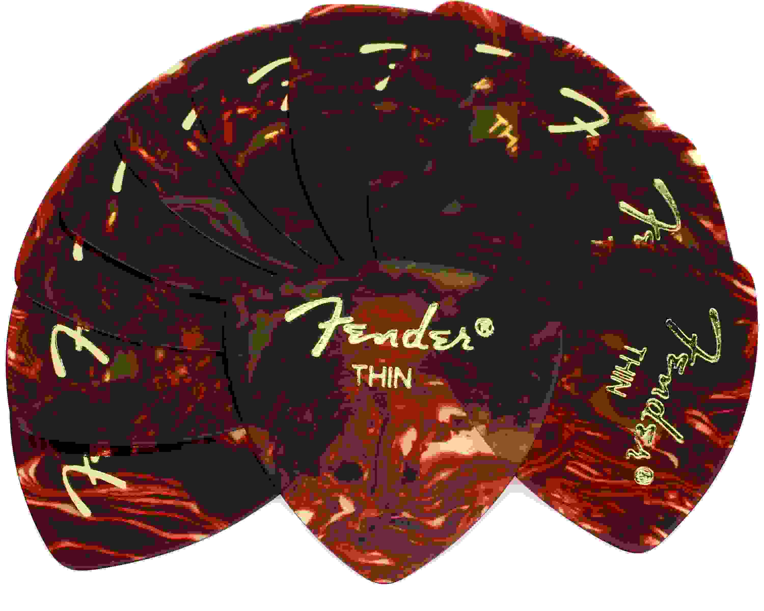 Fender 346 Shape Classic Celluloid Picks - Thin Tortoise Shell 12-pack ...