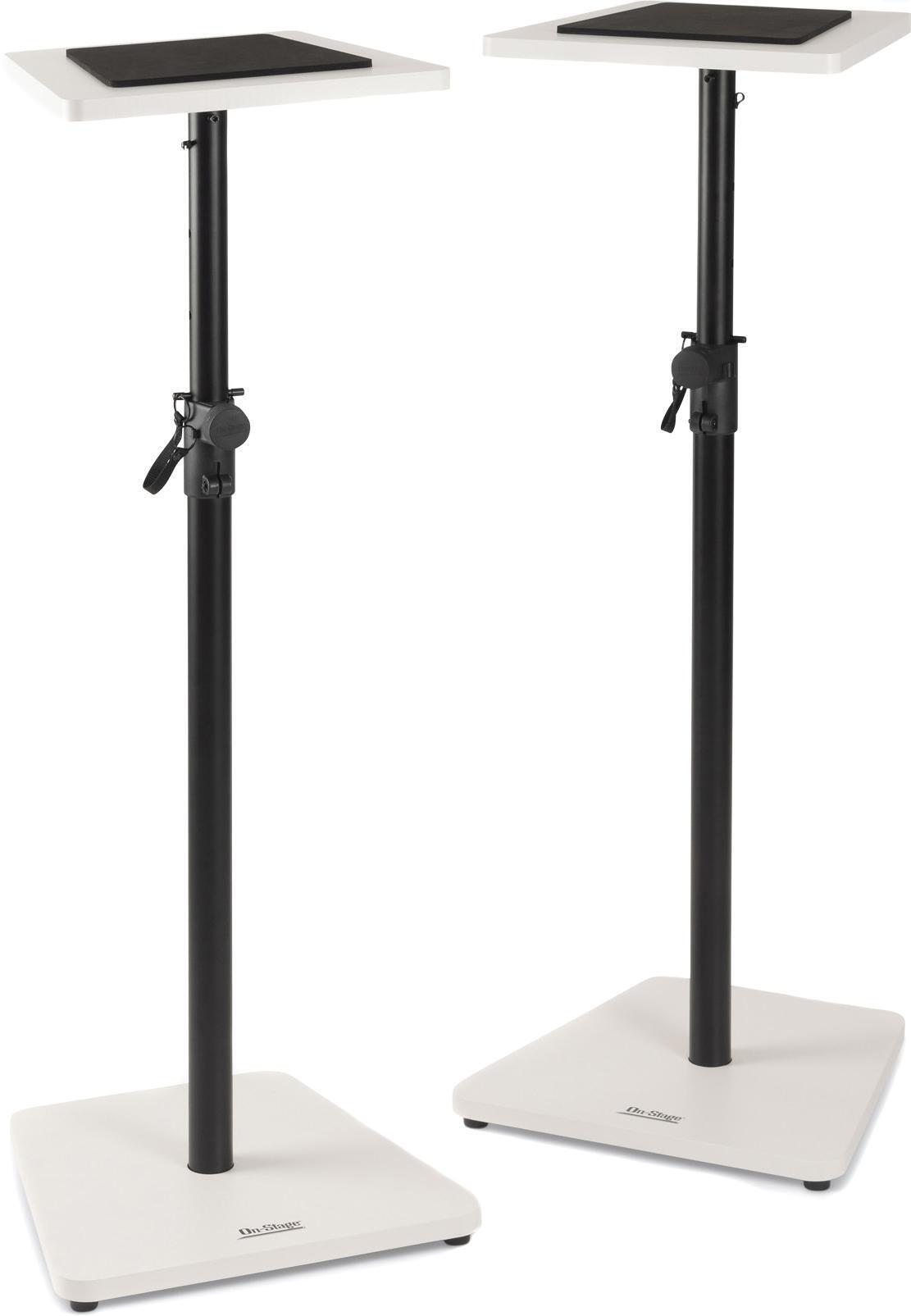 On-Stage SMS7500 Wood Studio Monitor Stands - White | Sweetwater