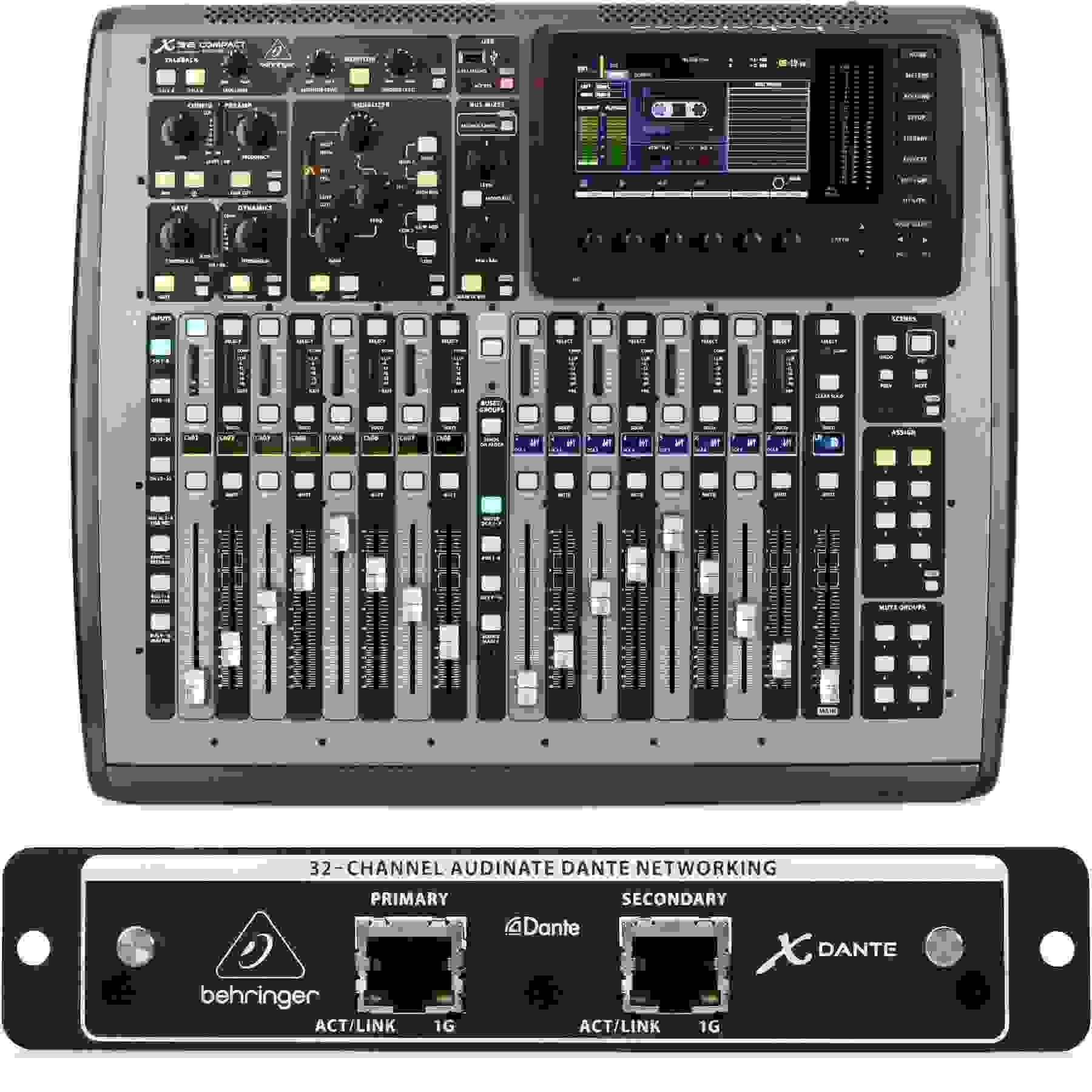 Behringer X32 Compact 40-channel Digital Mixer with Dante Card | Sweetwater