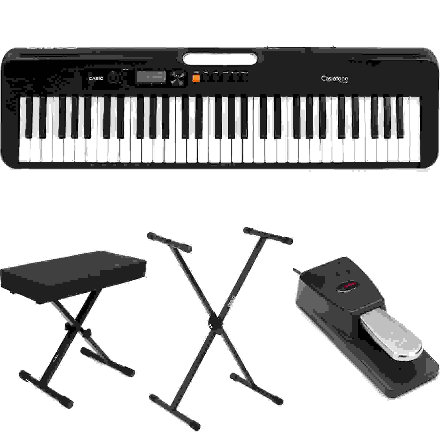 Casio Casiotone CT-S200 61-key Portable Arranger Keyboard Essentials Bundle- Black | Sweetwater