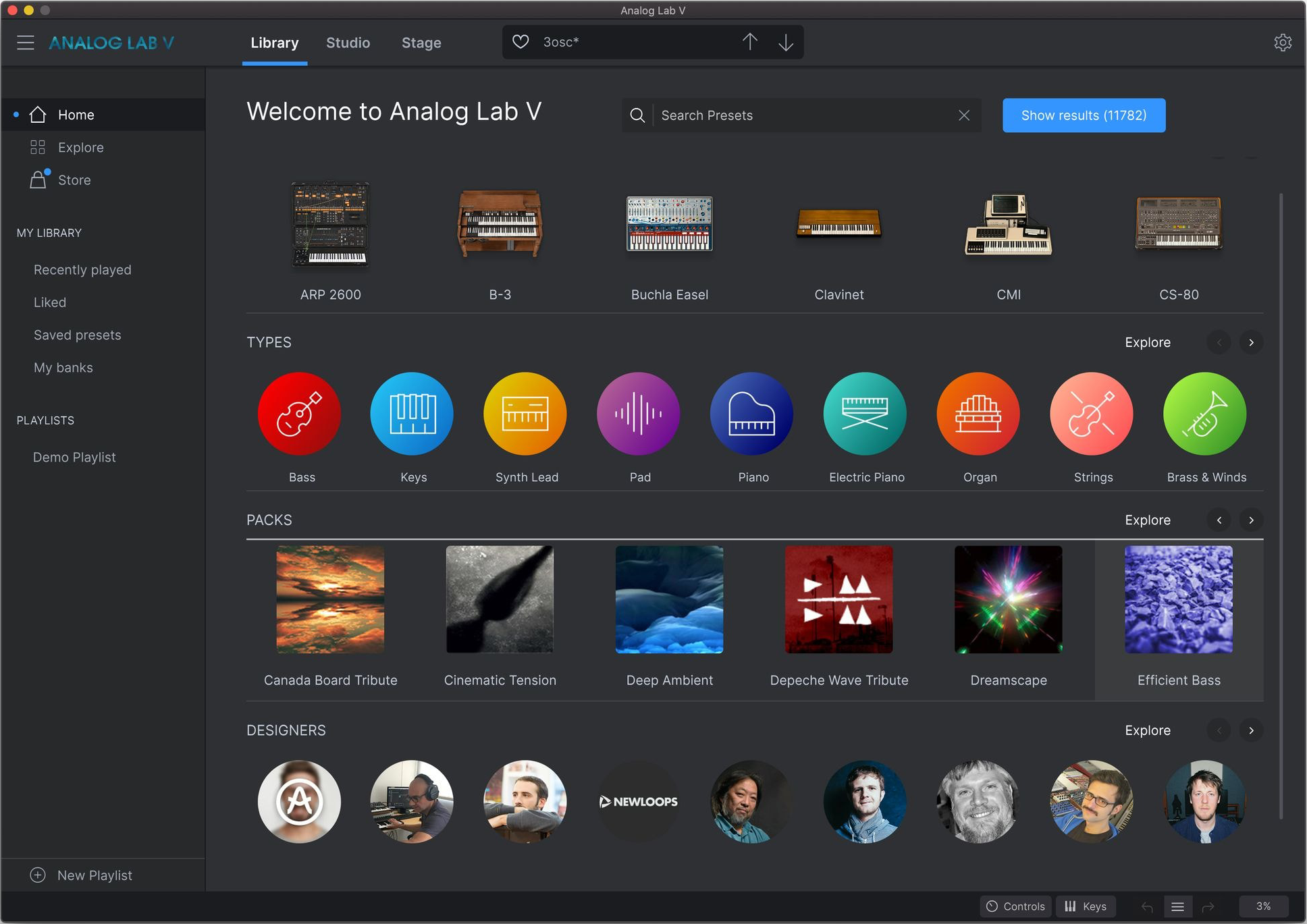 Arturia Analog Lab Pro Virtual Synthesizer Software | Sweetwater