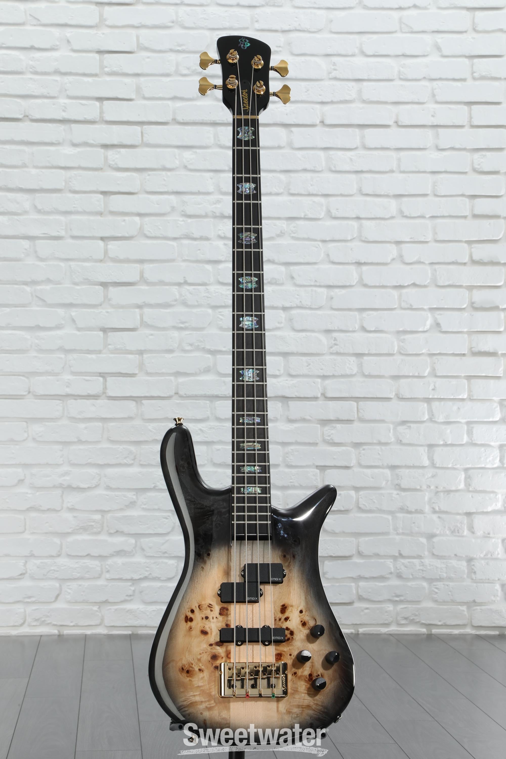 Spector Euro 4 CST Electric Bass Guitar - Natural Black Burst | Sweetwater