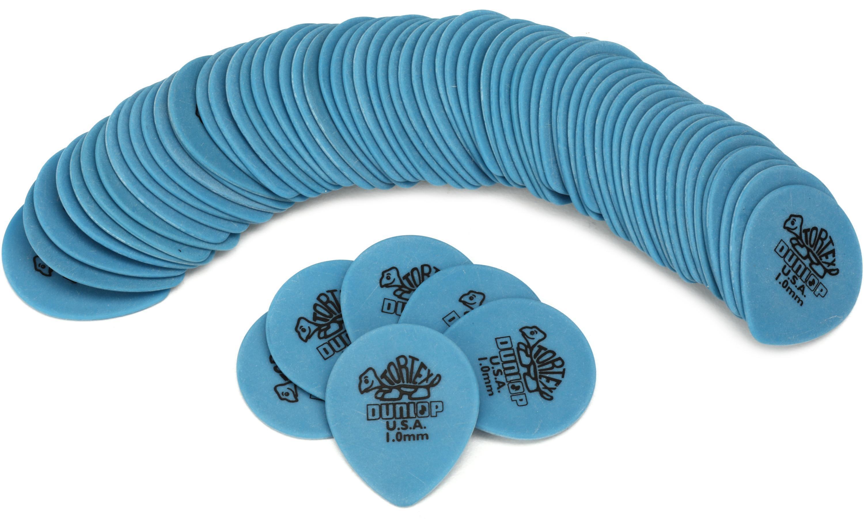 Dunlop Tortex Teardrop Guitar Picks - 1.00mm Blue (72-pack) | Sweetwater
