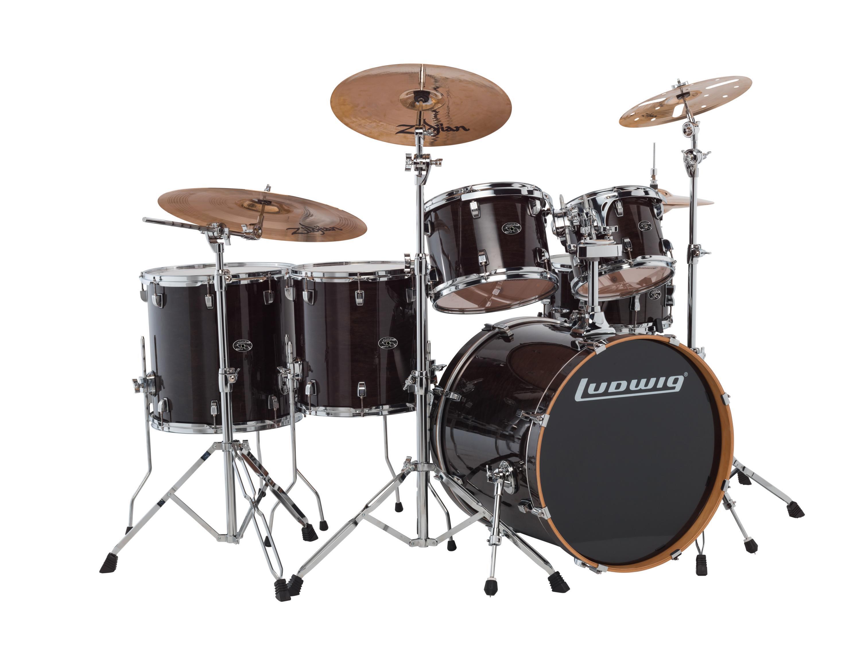 Ludwig Evolution Maple 6-piece Shell pack - 22" - Transparent Black ...