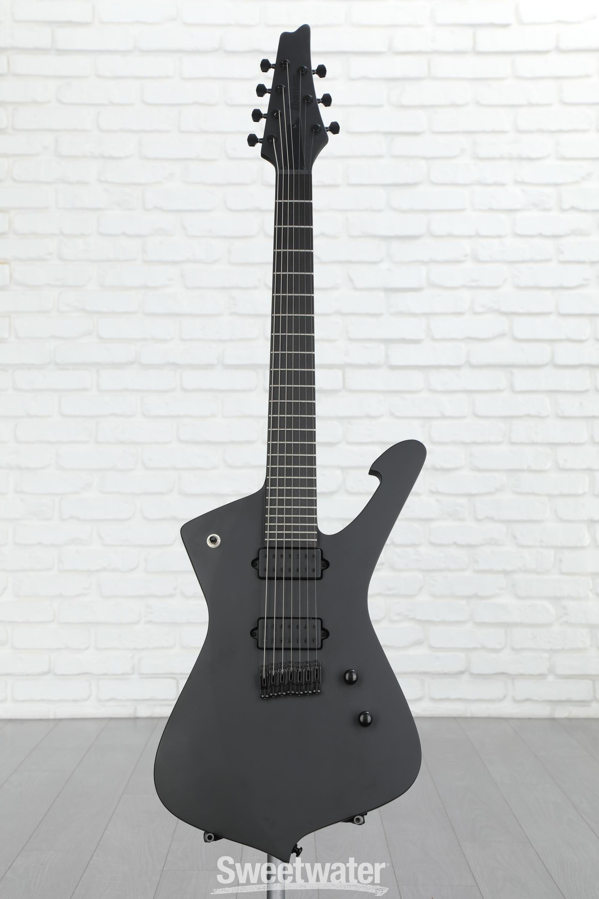 Ibanez Iron Label Iceman 7-string - Black Flat | Sweetwater