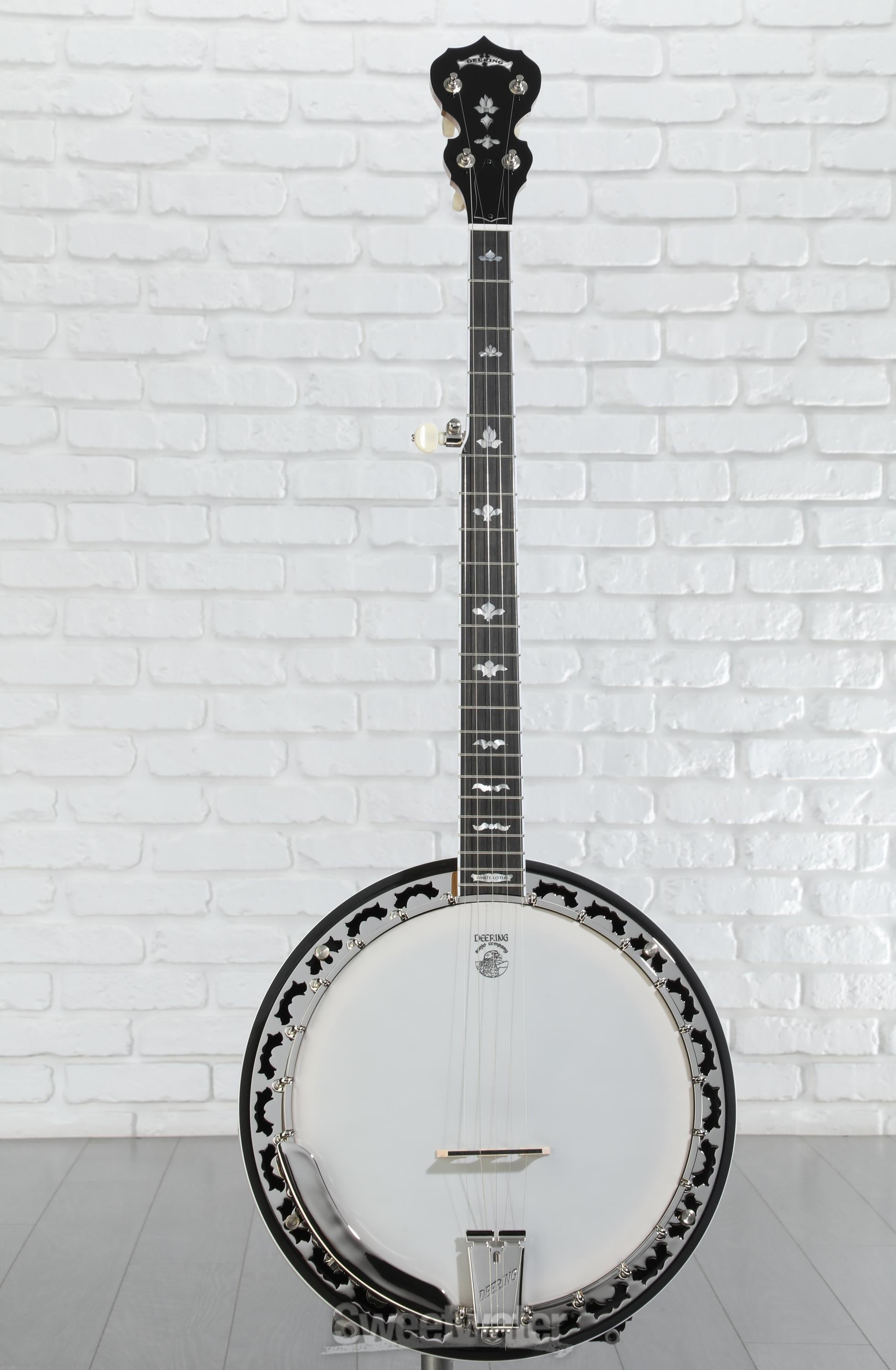 Deering White Lotus 5-string Banjo - Natural | Sweetwater