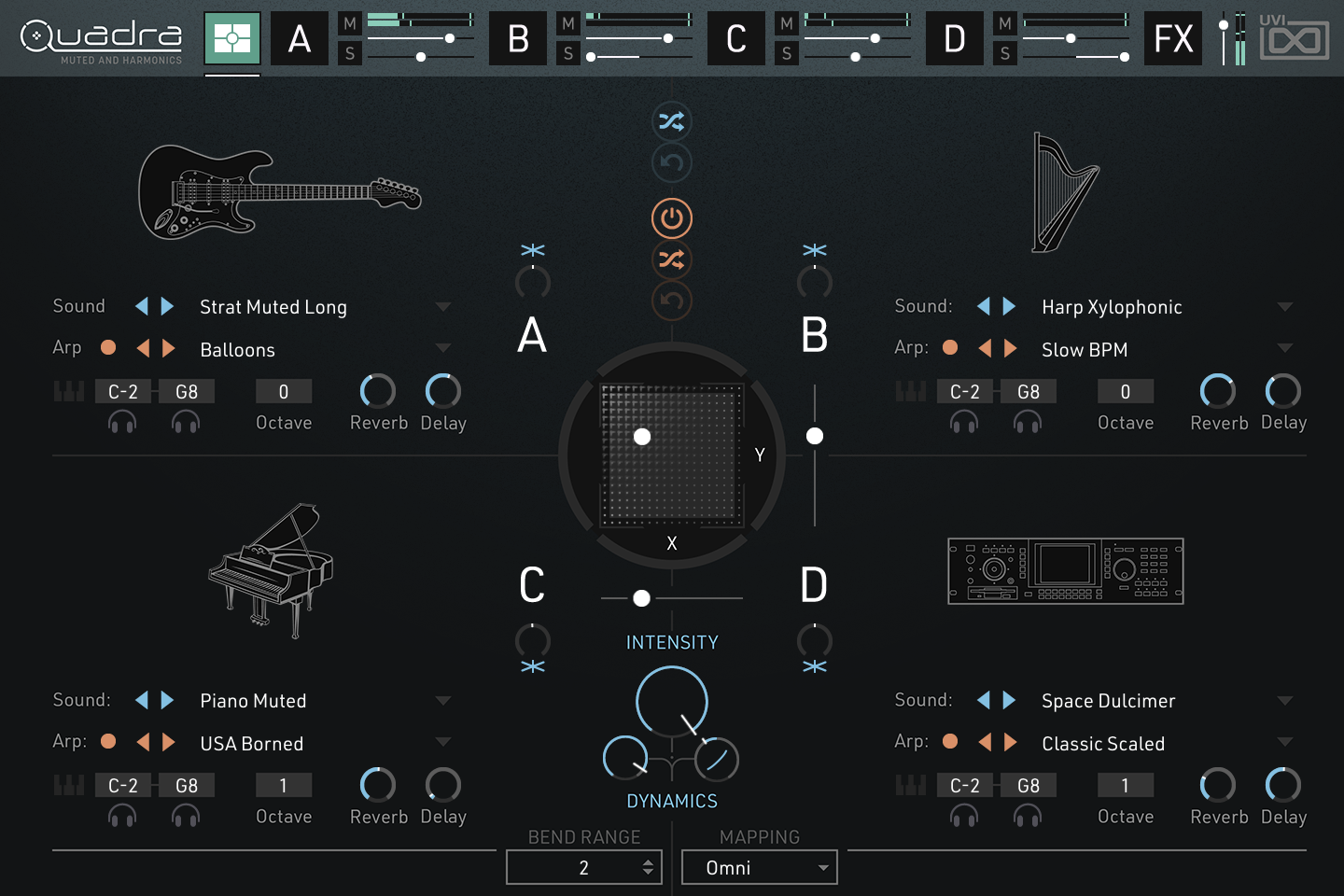 UVI Quadra Muted & Harmonics Multi Instrument and Sequencer Software ...