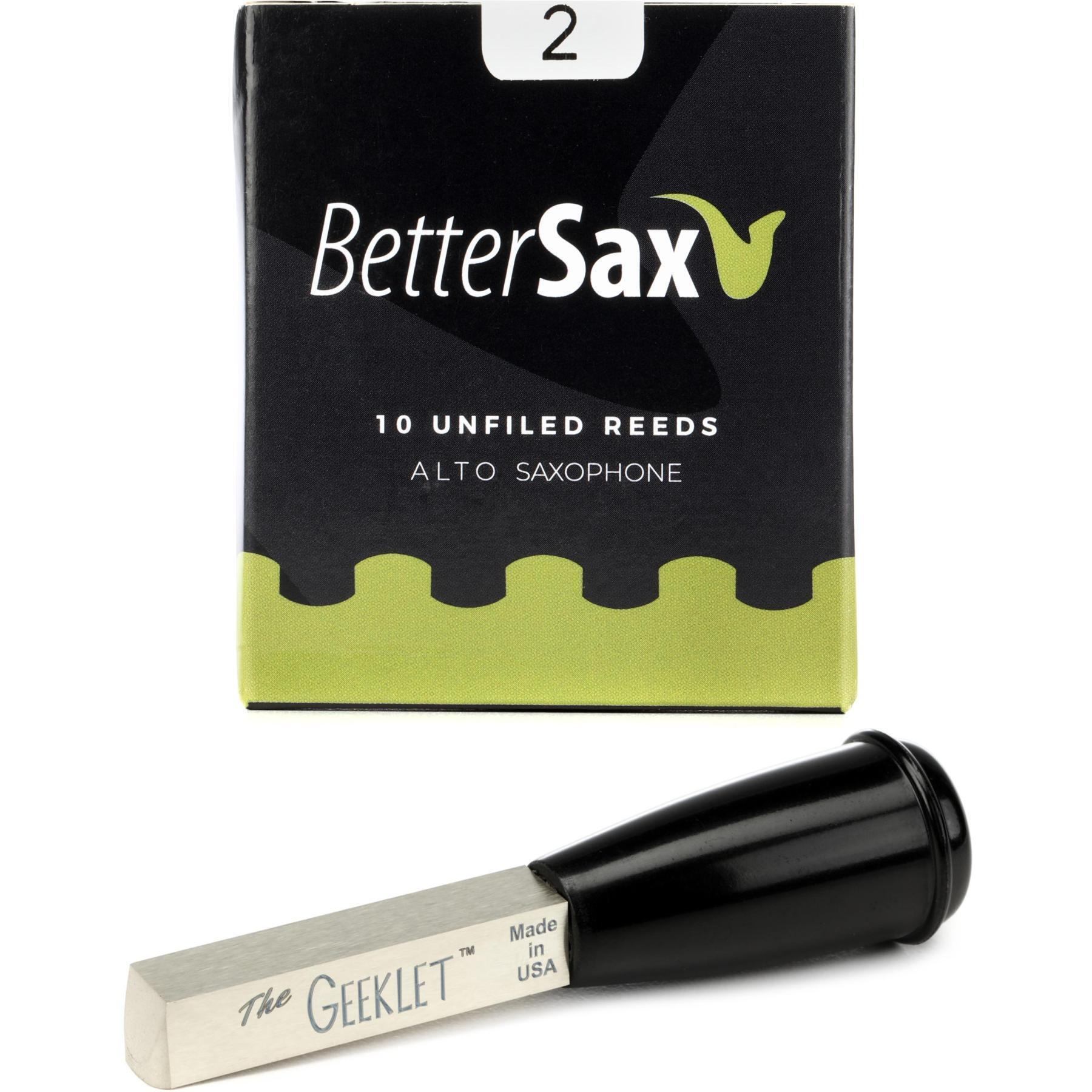 BetterSax Alto Saxophone Jazz Cut Reeds with Reed Tool - 2.0 (10-pack ...