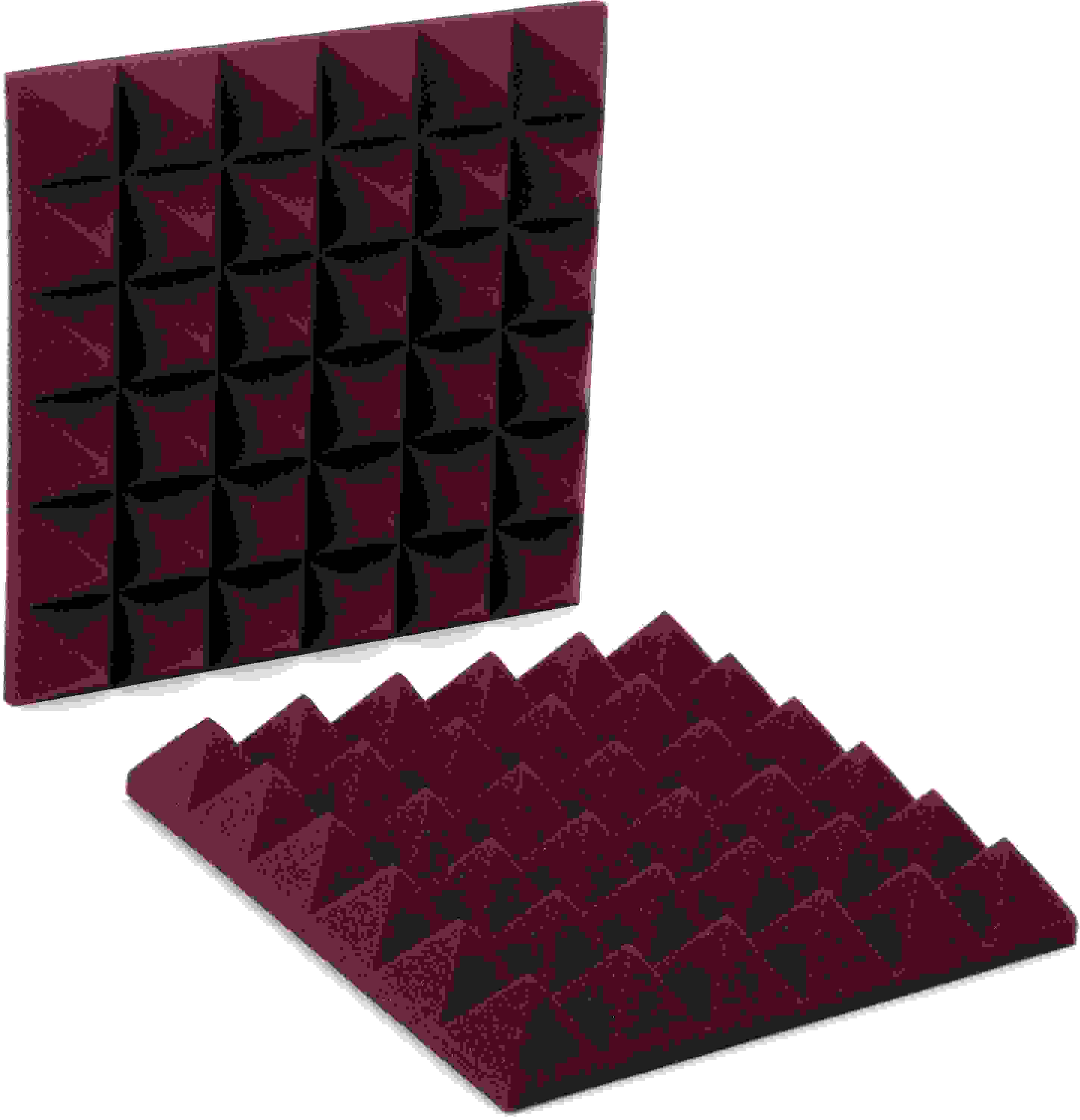 Gator Acoustic Pyramid Panels - 1x1 foot 2-pack - Burgundy | Sweetwater