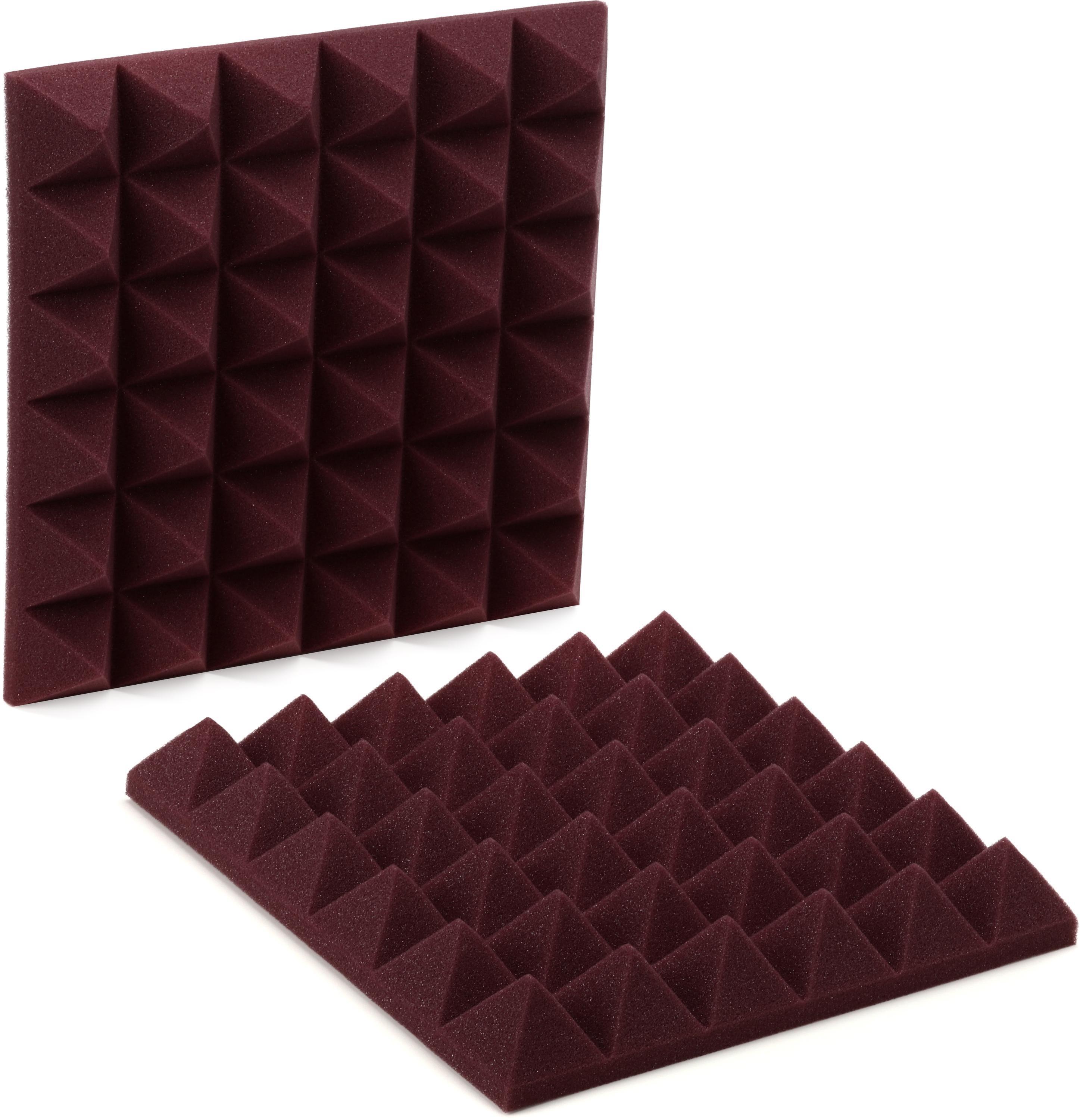 Gator Acoustic Pyramid Panels - 1x1 foot 2-pack - Burgundy | Sweetwater
