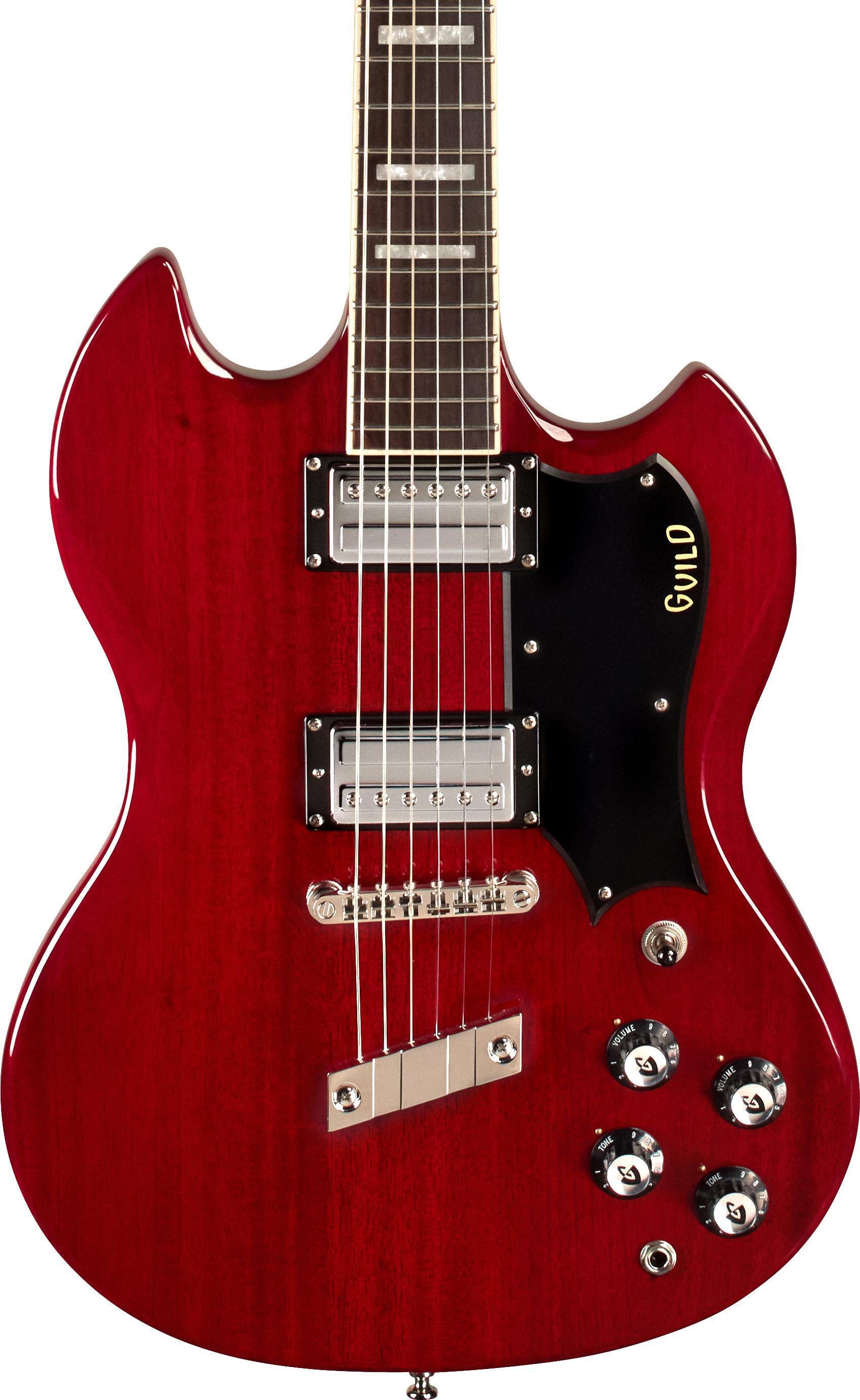 Guild Polara Deluxe Electric Guitar - Cherry Red | Sweetwater