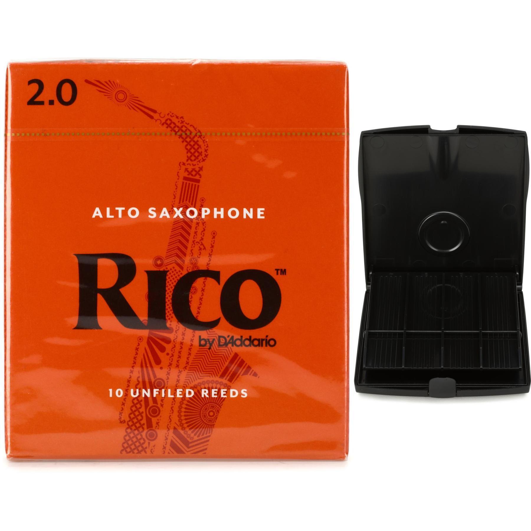 D'Addario Rico Alto Saxophone Reeds (10-pack) with Reed Vitalizer - 2.0 ...