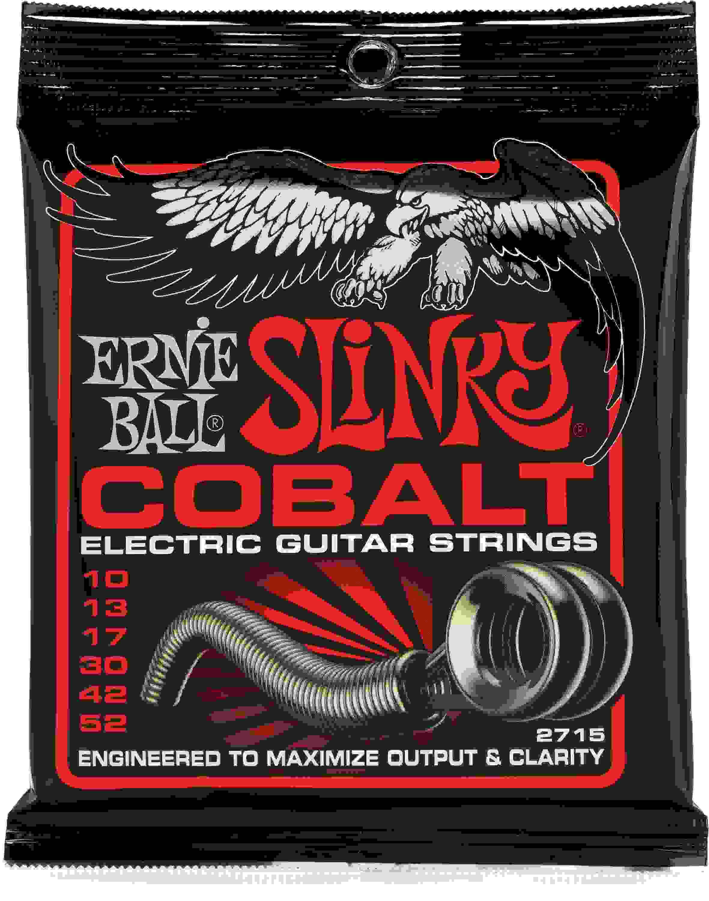 Ernie Ball 2715 Skinny Top/Heavy Bottom Slinky Cobalt Electric Guitar Strings - .010-.052 ...