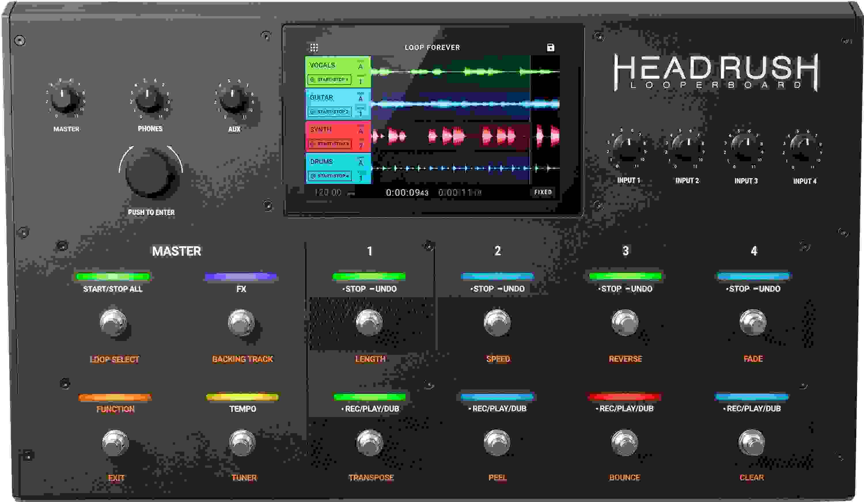 Headrush Looperboard Advanced Performance Looper with 7" Touchscreen ...