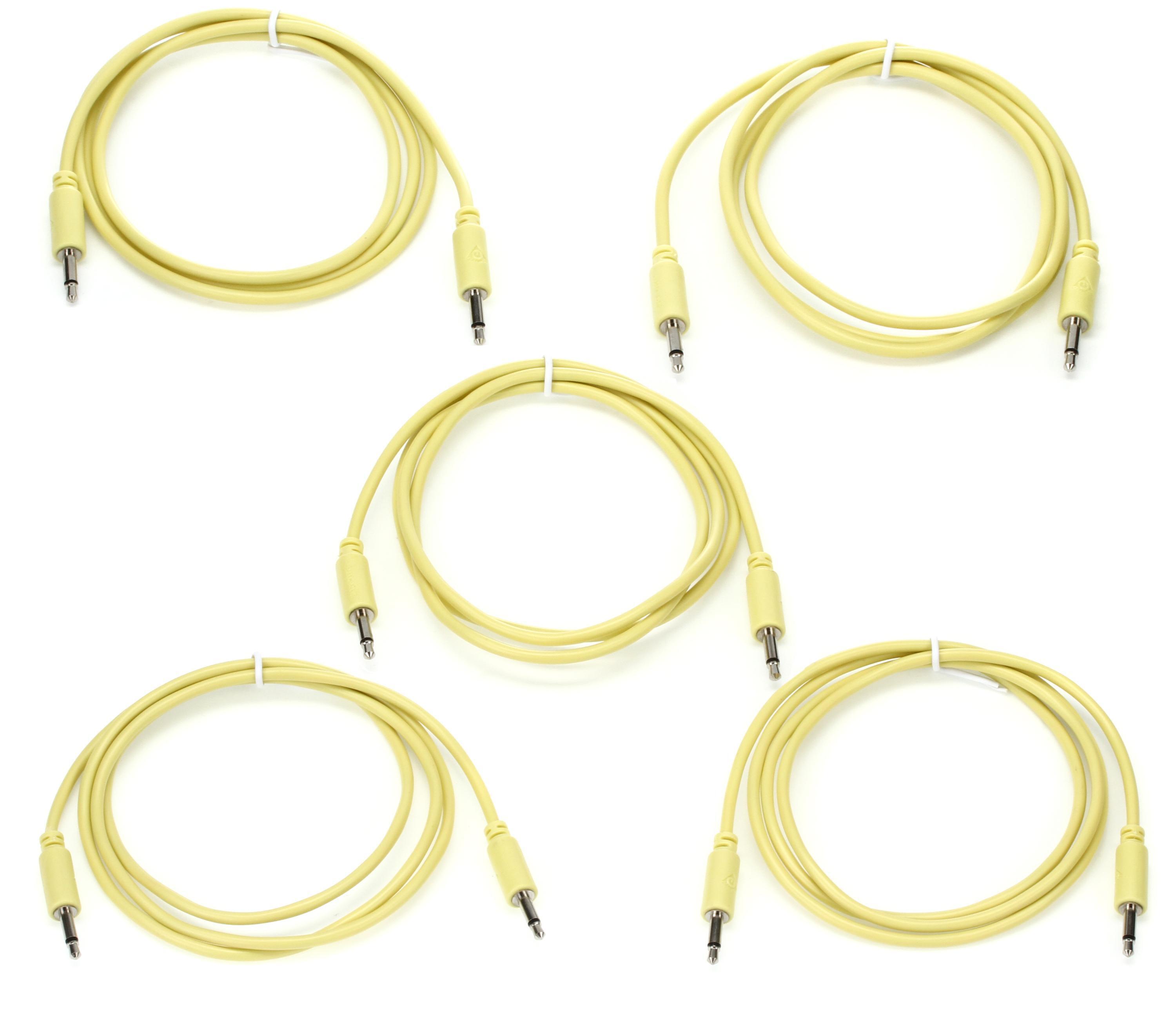 Black Market Eurorack Patch Cable 5-pack - 100cm Yellow | Sweetwater