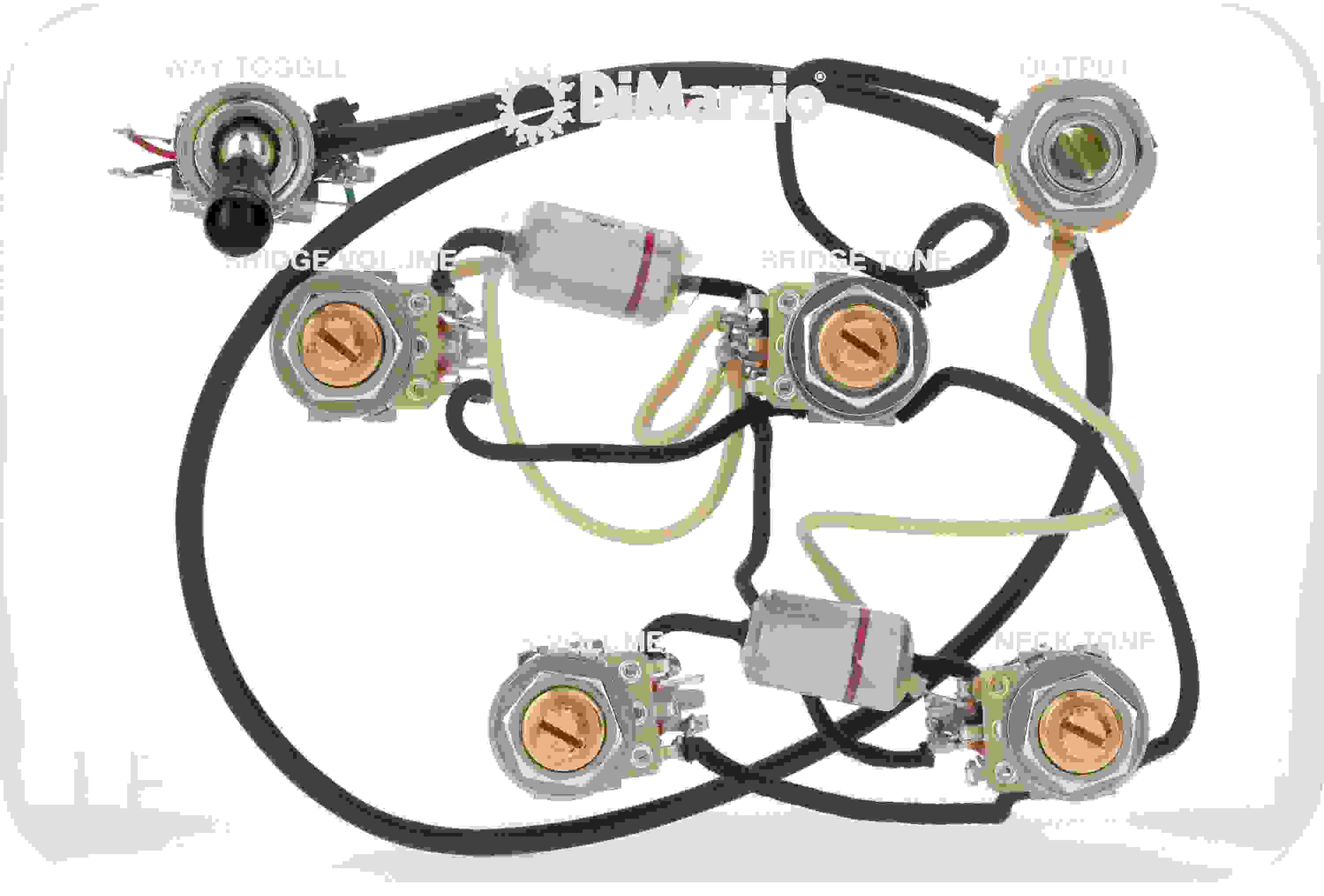 DiMarzio Prewired Les Paul Wiring Harness - Long Shaft | Sweetwater