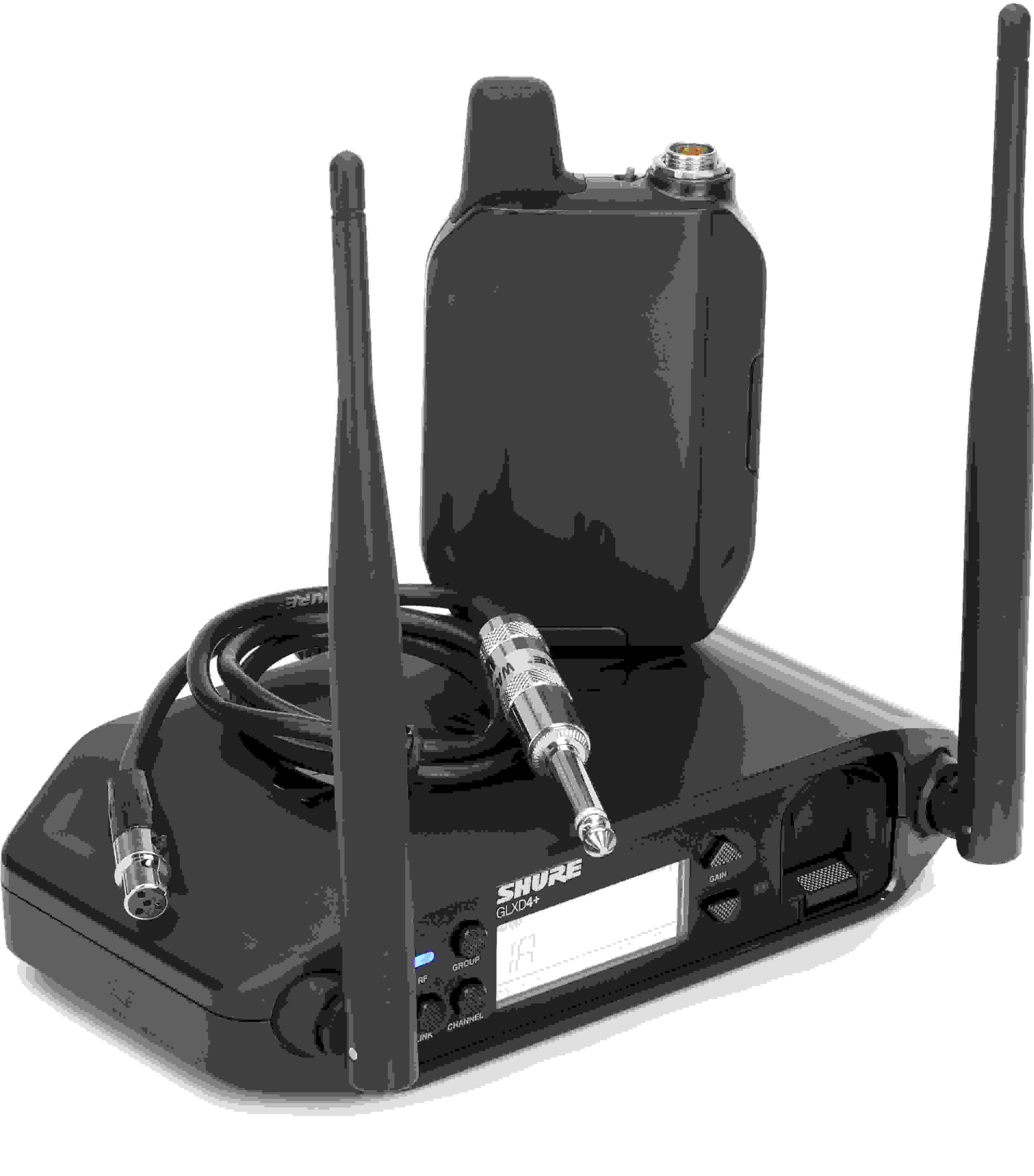 Shure GLXD14+ Digital Wireless Bodypack System with WA302 Guitar Cable | Sweetwater