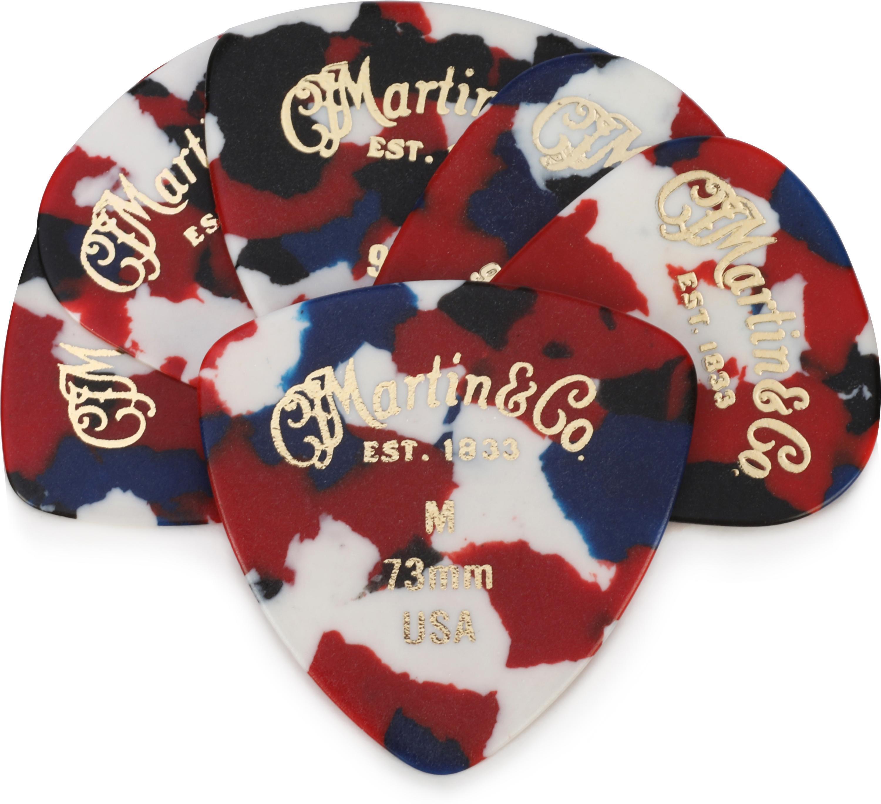 Martin Assorted Guitar Picks - Red/White/Blue, 6-pack | Sweetwater