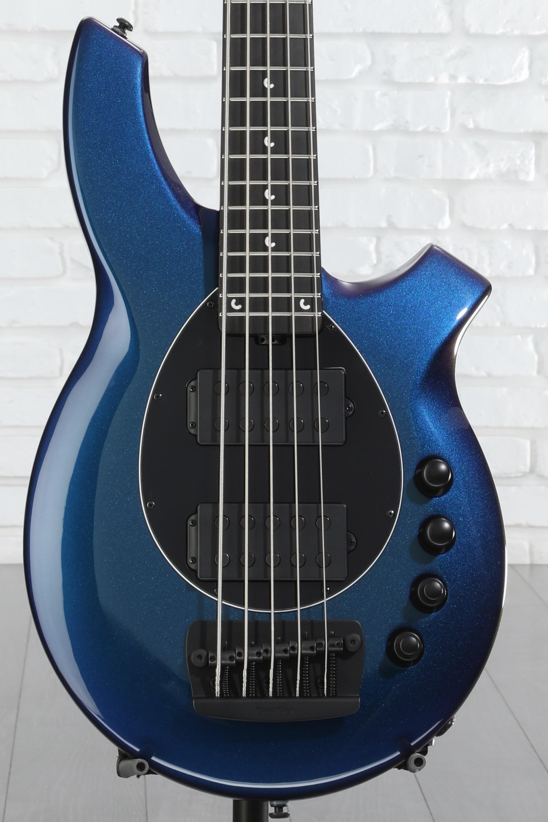 Ernie Ball Music Man Bongo 5 Bass Guitar - Sapphire Iris, Sweetwater Exclusive