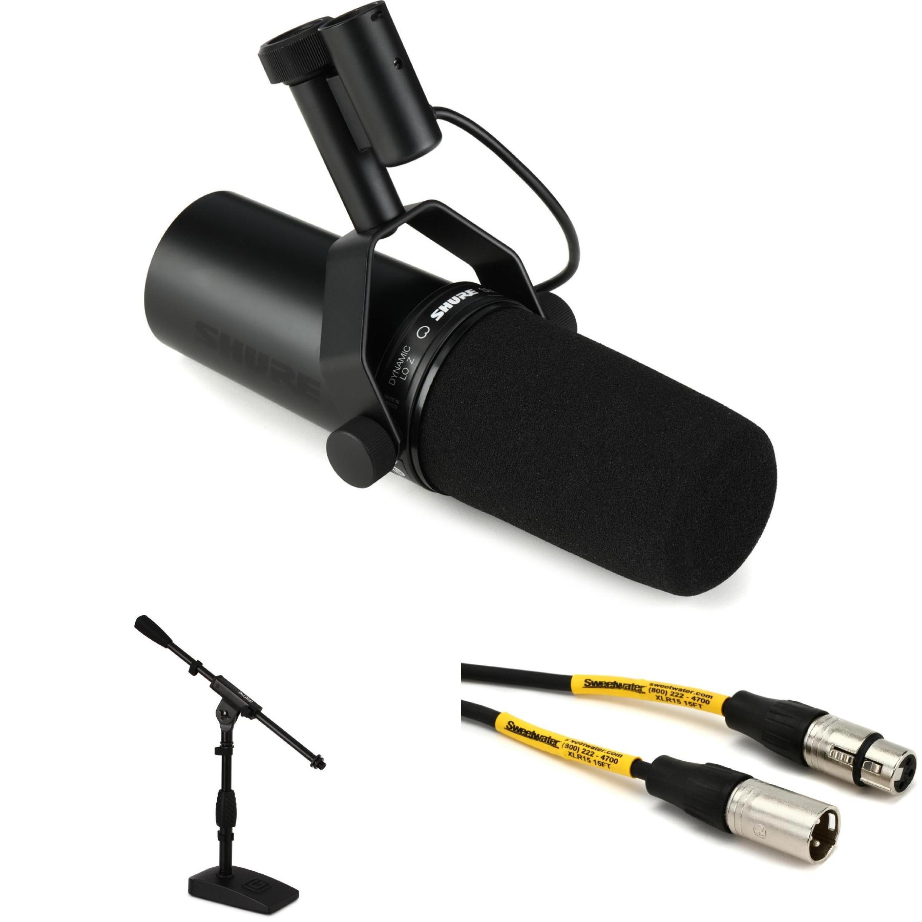 Shure SM7dB Active Dynamic Microphone with Desk Stand | Sweetwater