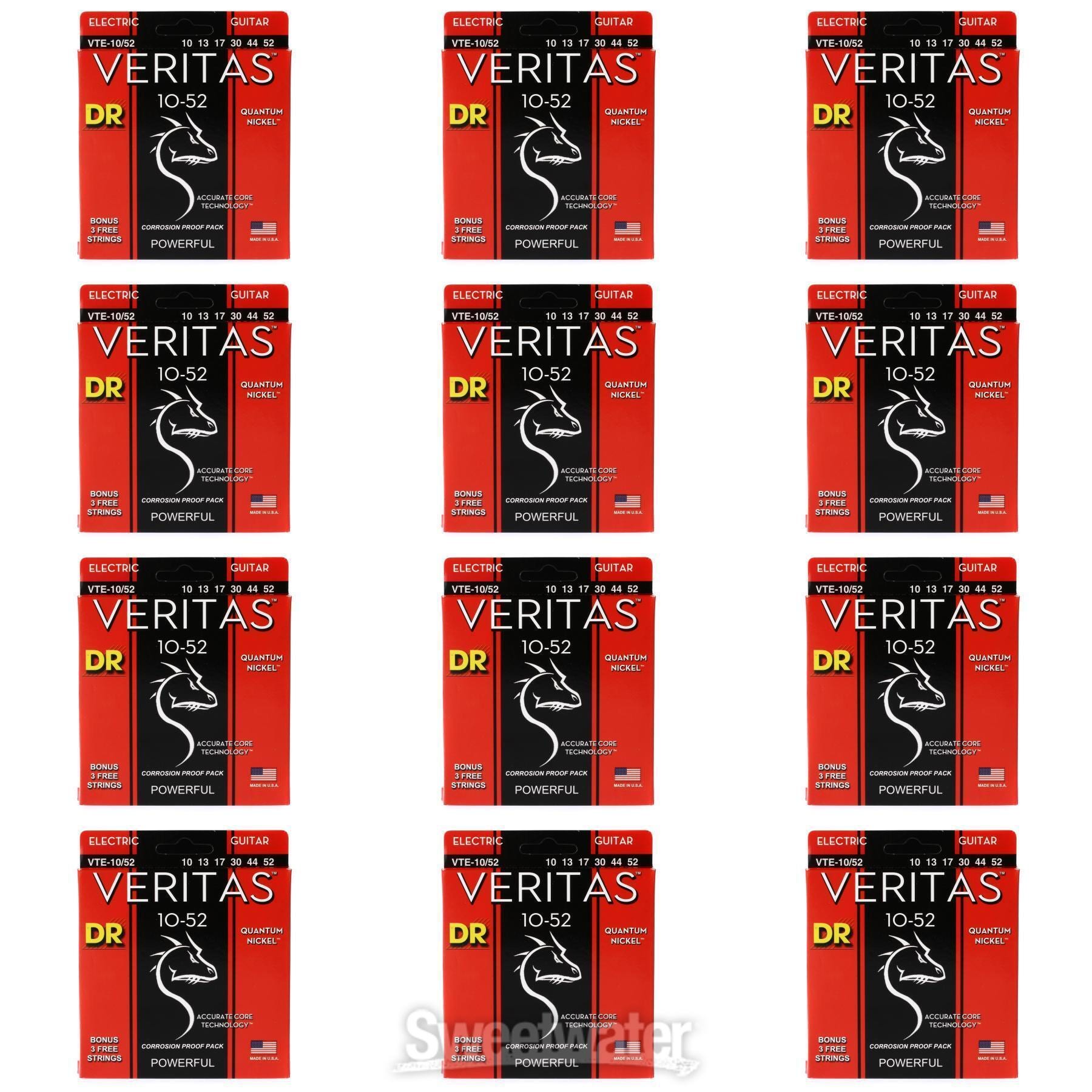 DR Strings VTE-10/52 Veritas Electric Guitar Strings (12-Pack) - .010 ...