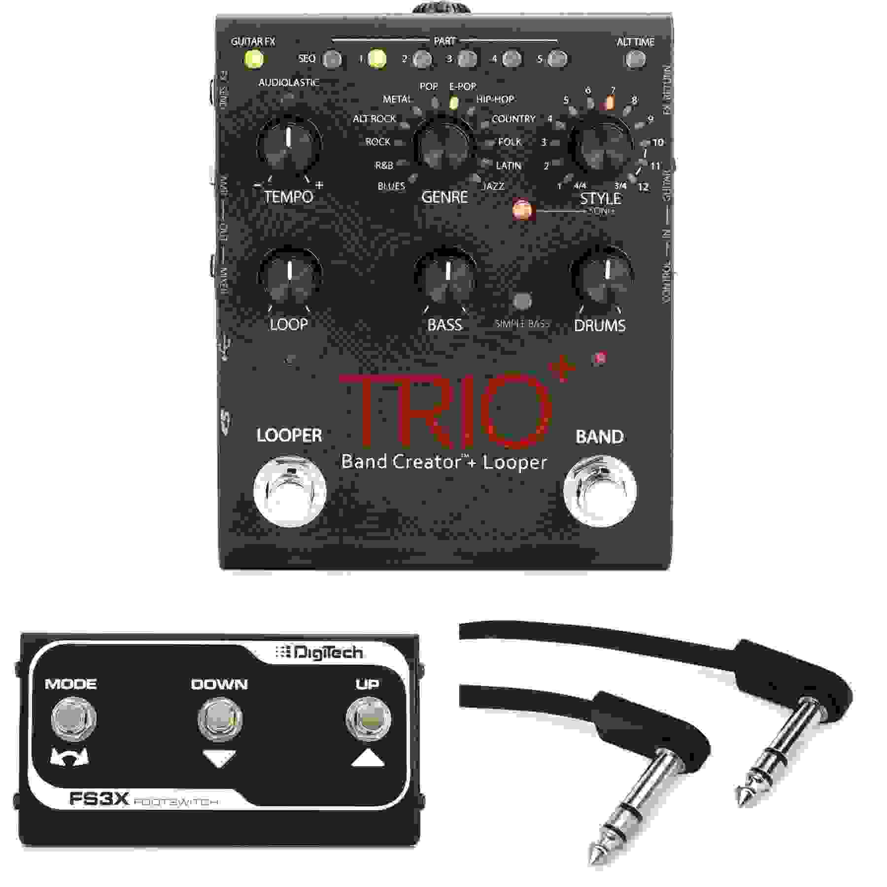 DigiTech Trio+ Band Creator and Looper Pedal with FS3X 3-button Foot ...