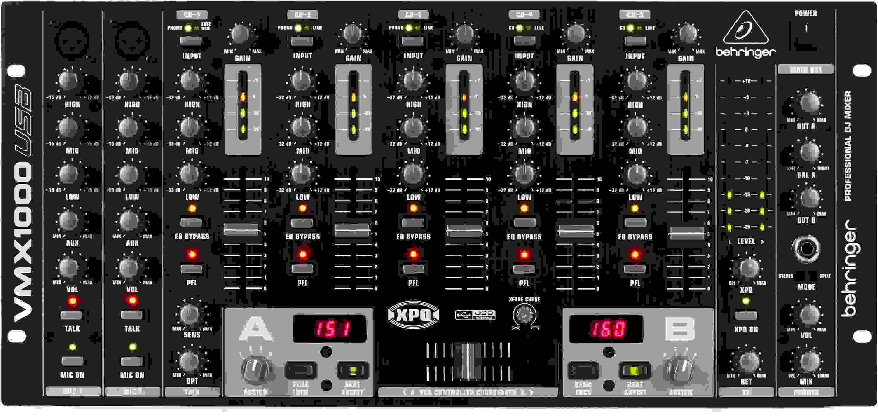 Behringer Pro Mixer VMX1000USB 5-channel DJ Mixer | Sweetwater